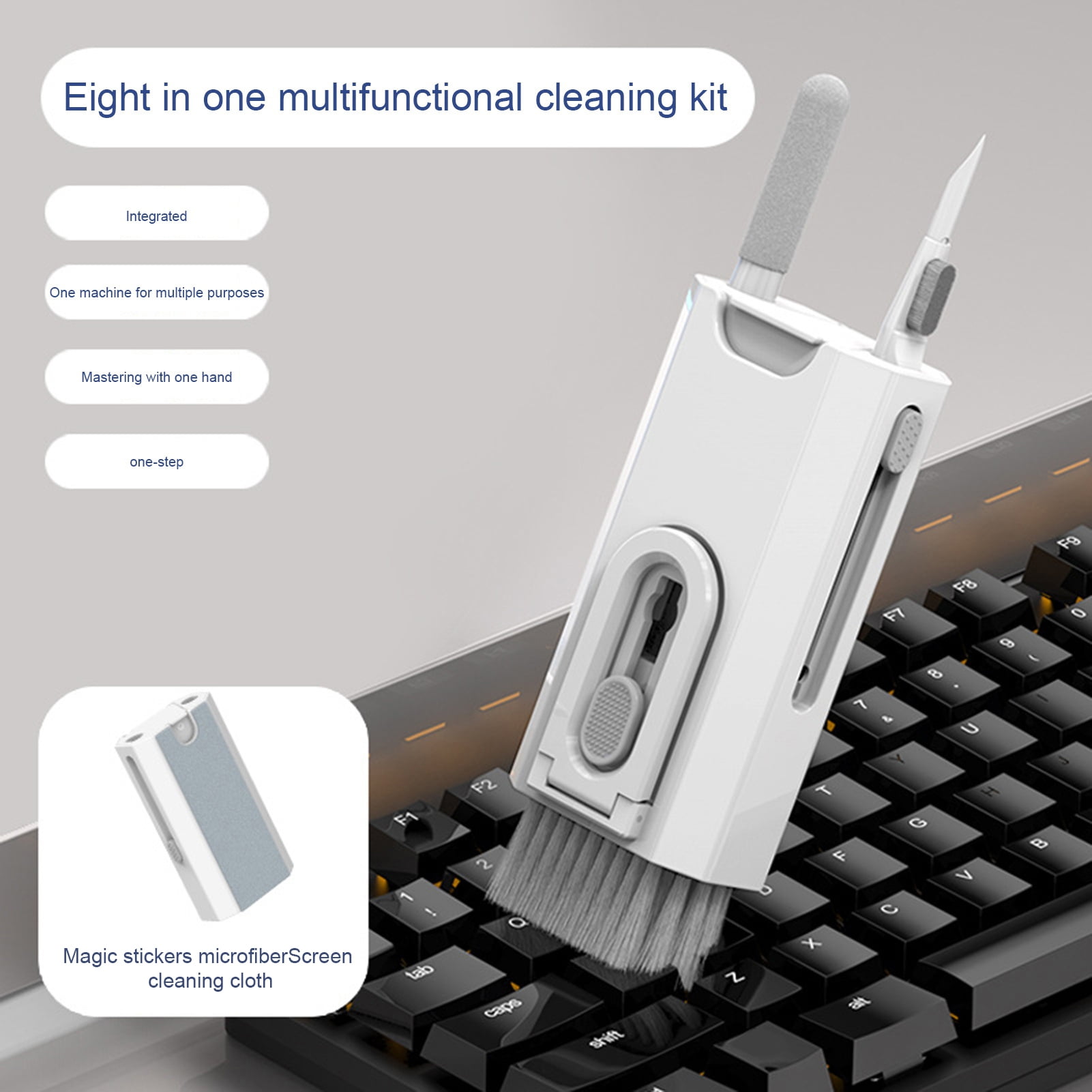 Xeyise 1 Set Multitool Cleaner Kit with Spray Soft Brush Wipe Cloth ...