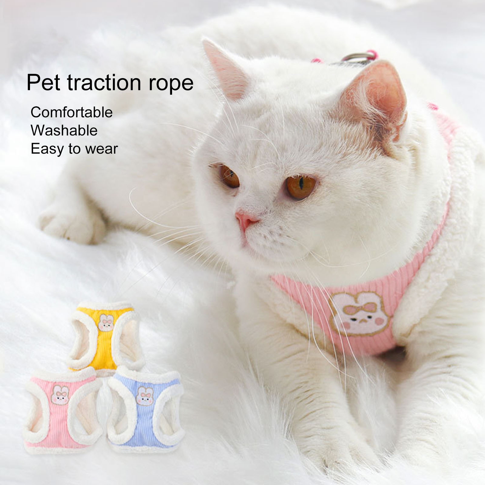 Xeyise 1 Set Pet Leash Soft Handle Fastener Tape Buckle Design Escape ...