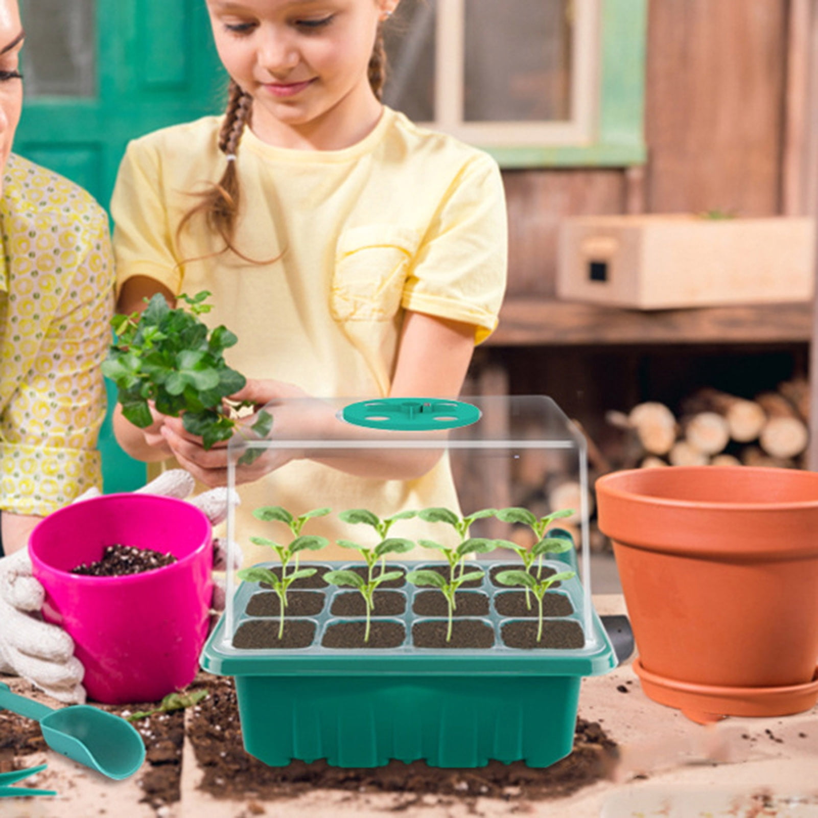 Xeyise 1 Set Plant Growth Tray with Grow Lights Plant Starter Trays 3 ...