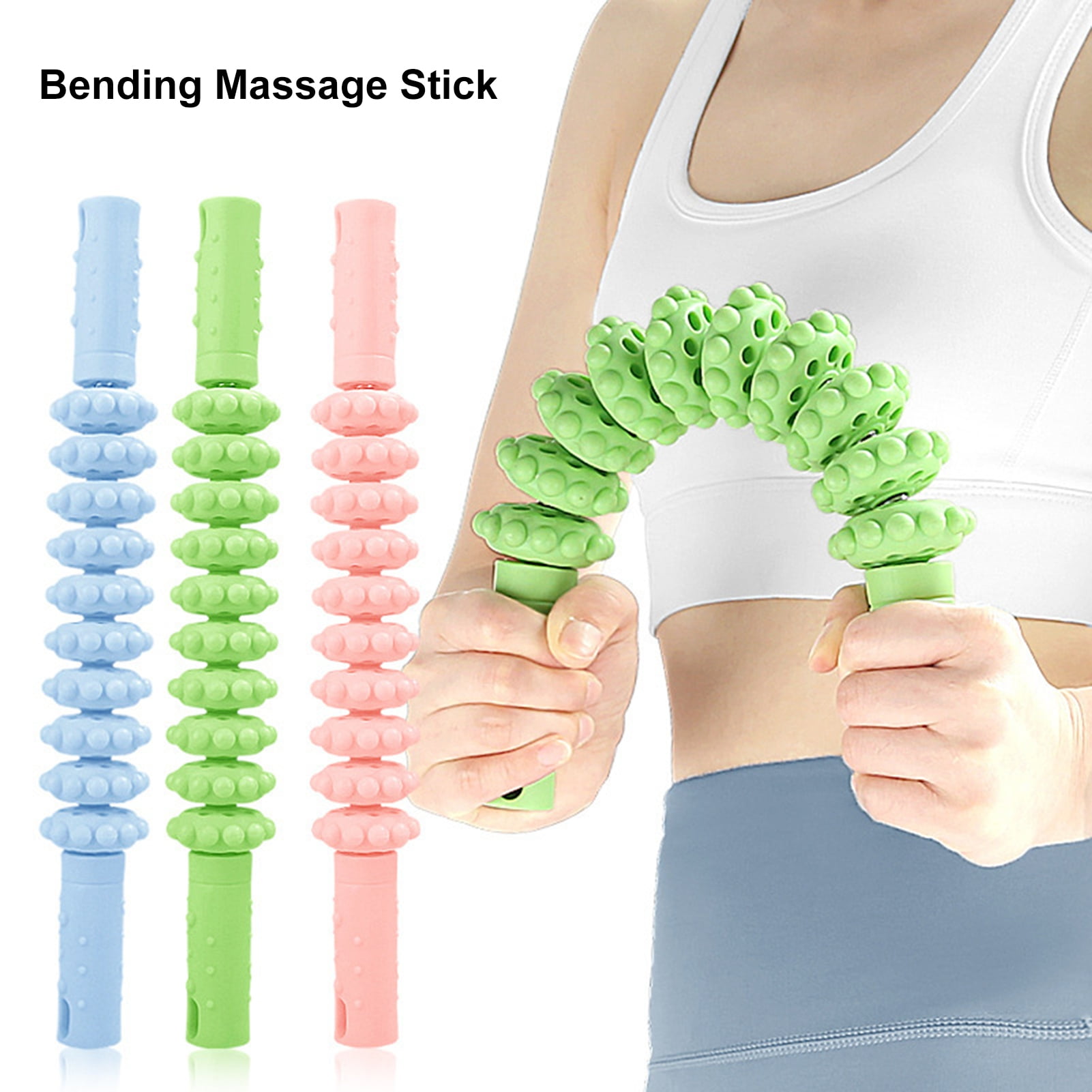 Xeyise 10 Wheels Massage Roller Muscle Sore Pain Relief Deep Tissue ...