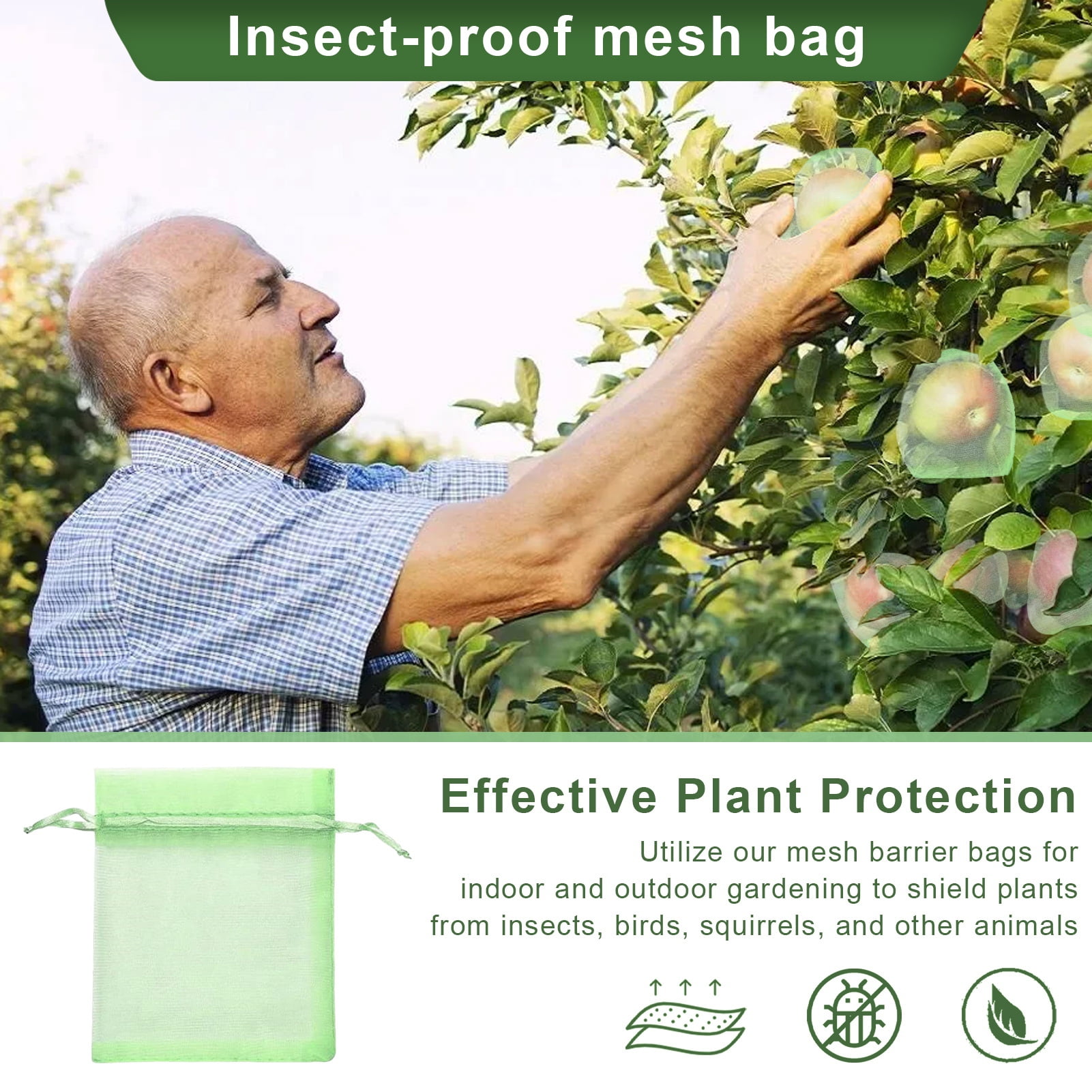 Xeyise 100Pcs Insect-proof Mesh Bags Drawstring Closure Good ...