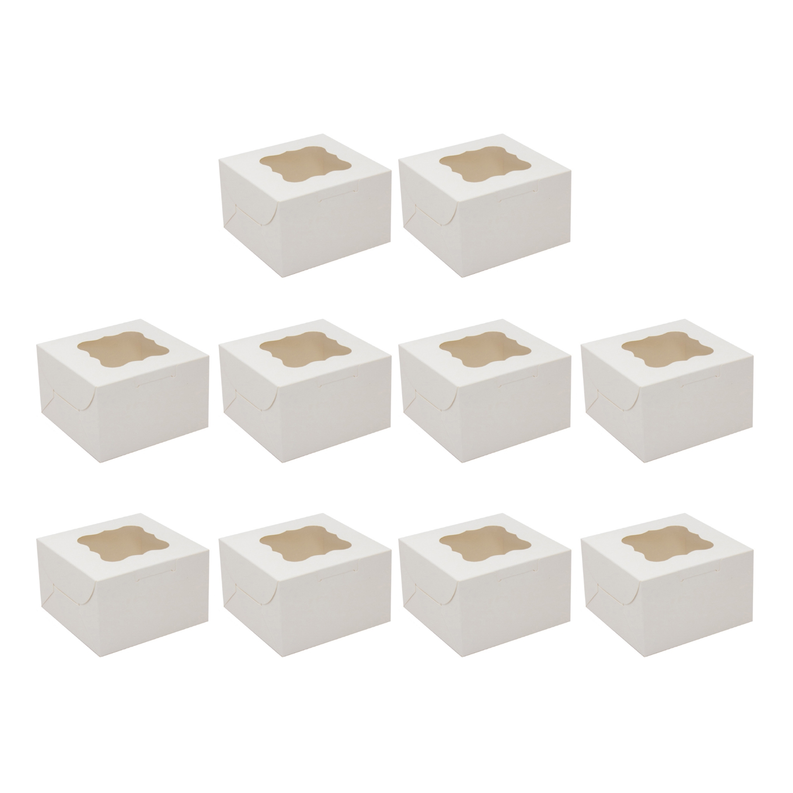 Xeyise 10Pcs Cookie Box Visible Window Waterproof White/Brown Bakery ...