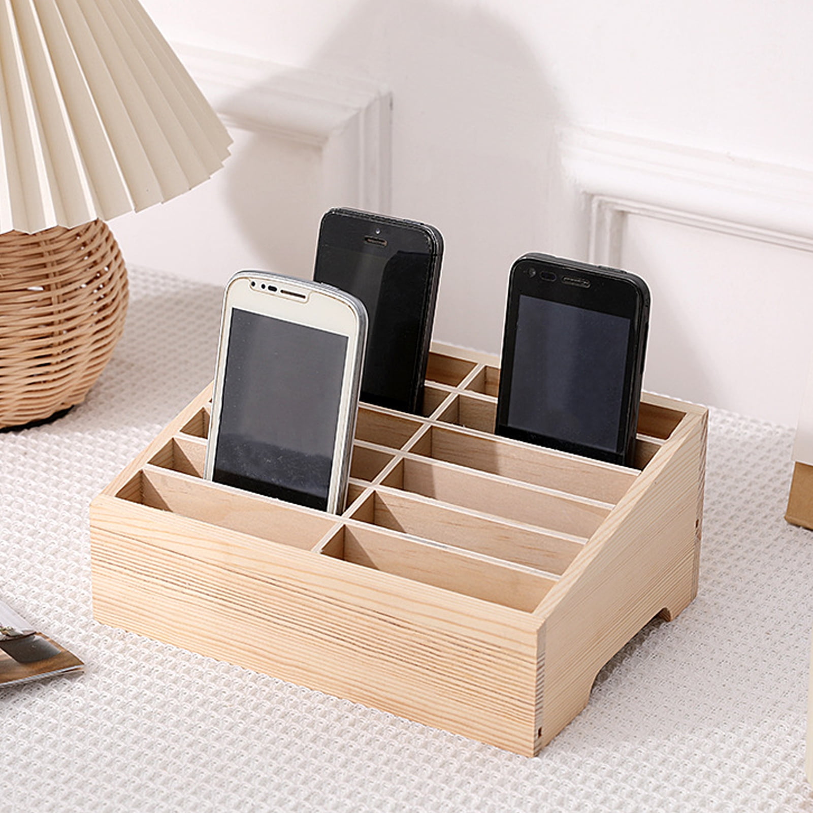 Xeyise 12/16Grids Wooden Cell Phone Holder Eco-Friendly Free Standing ...