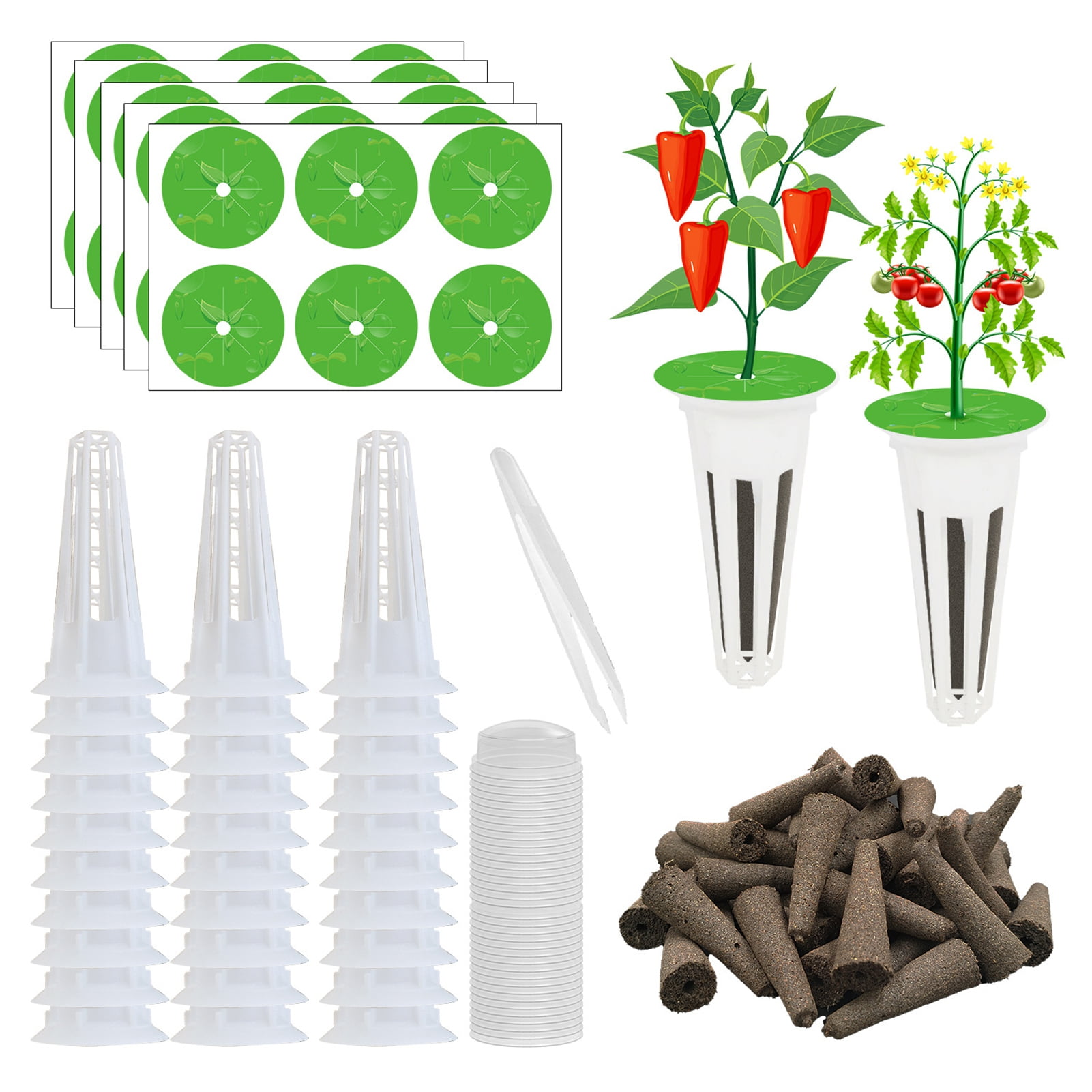 Xeyise 121Pcs/Set Growing Basket with Sponge Sticker Lid Tweezer ...