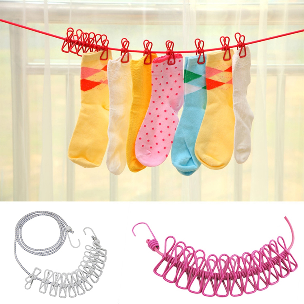 Xeyise 180cm Elastic Outdoor Clothesline Pants Laundry Drying Hanger ...
