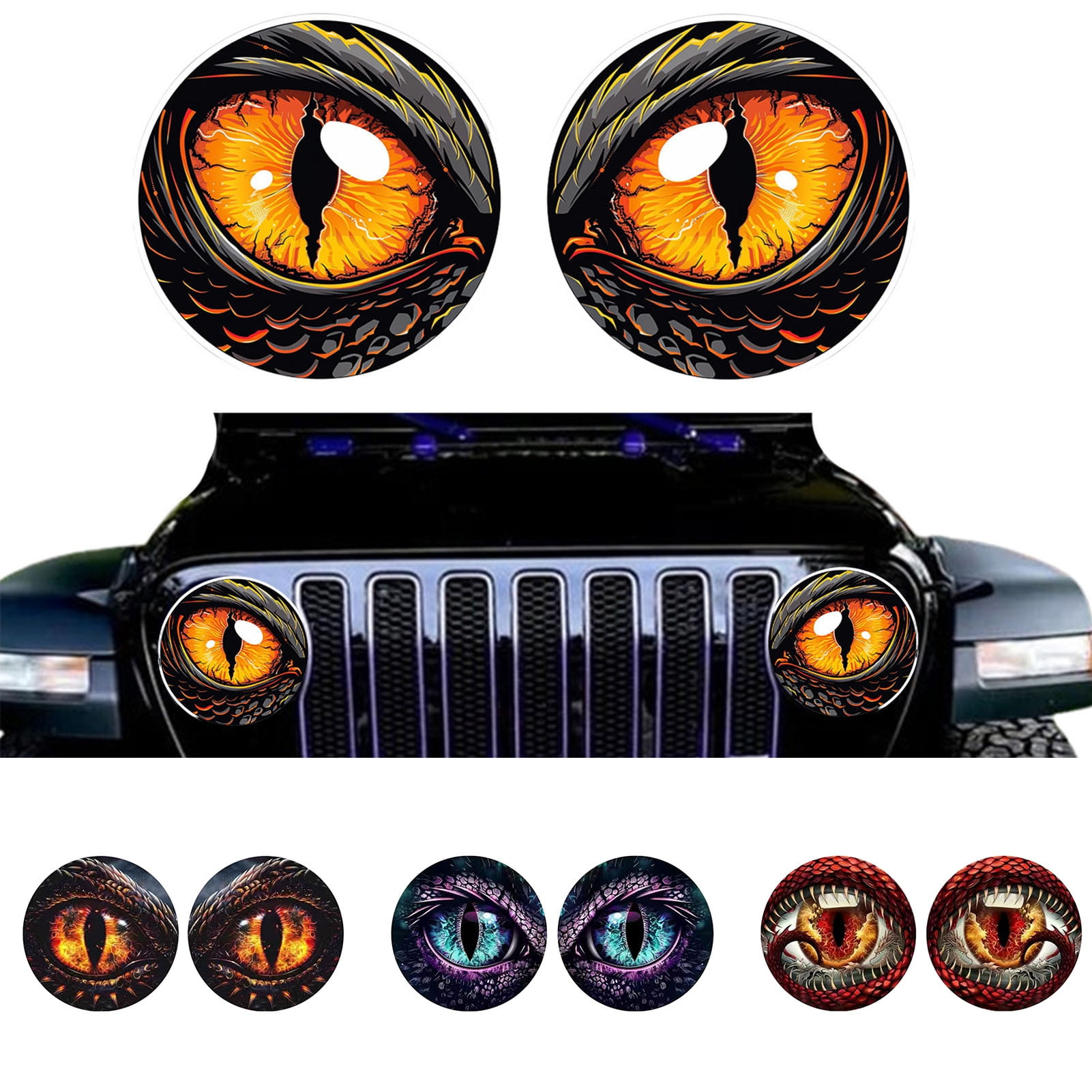 Xeyise 2Pcs Car Headlight Decals Self Adhesive Strong Stickiness Easy ...