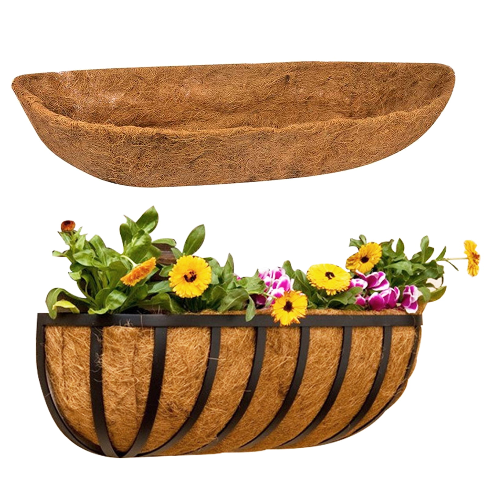 Xeyise 36/48-Inch Flower Basket Coco Coir Liner Rectangle Foldable ...
