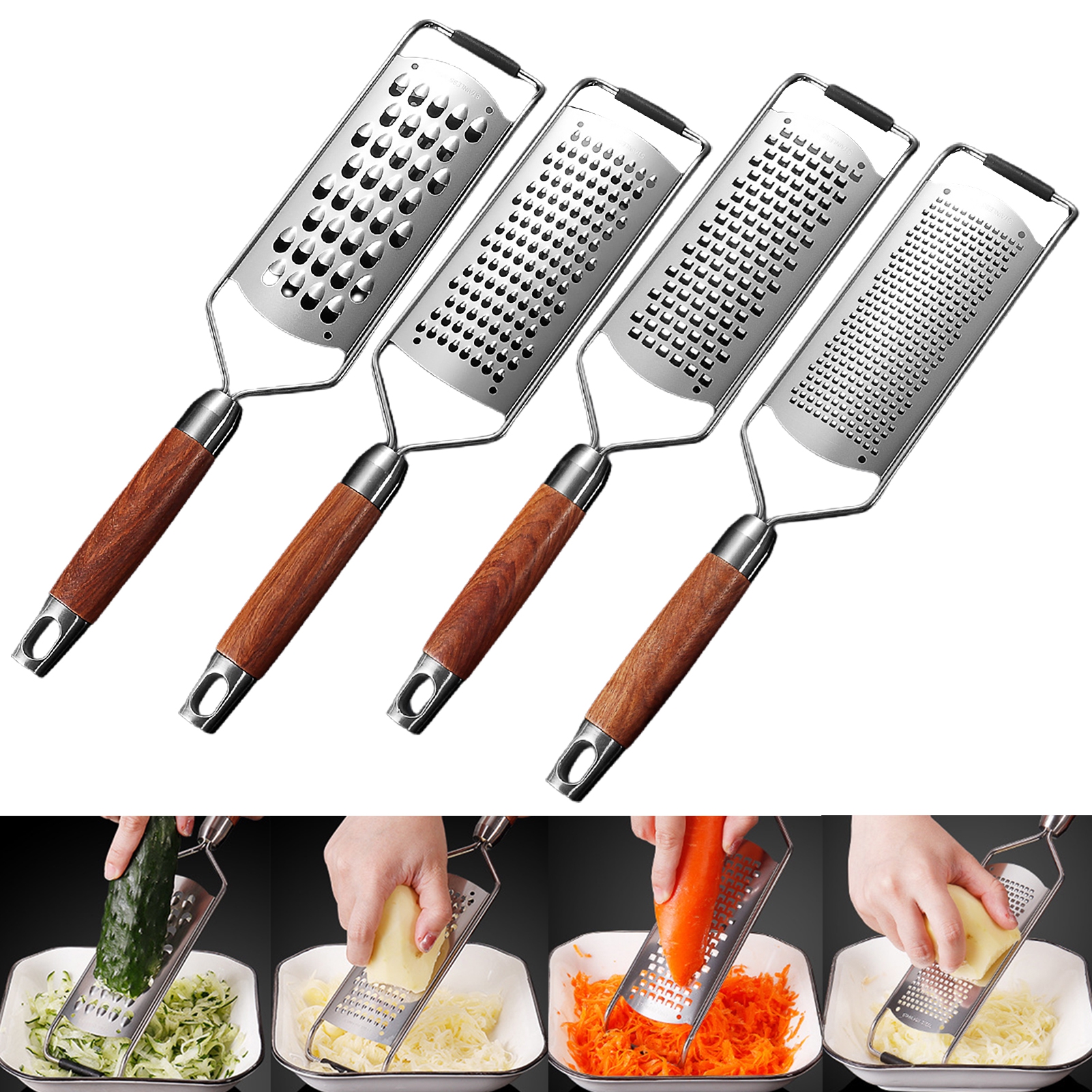 Xeyise 4 Cutting Sizes Foldable Hollow Bottom Bread Slicer Home Bread ...