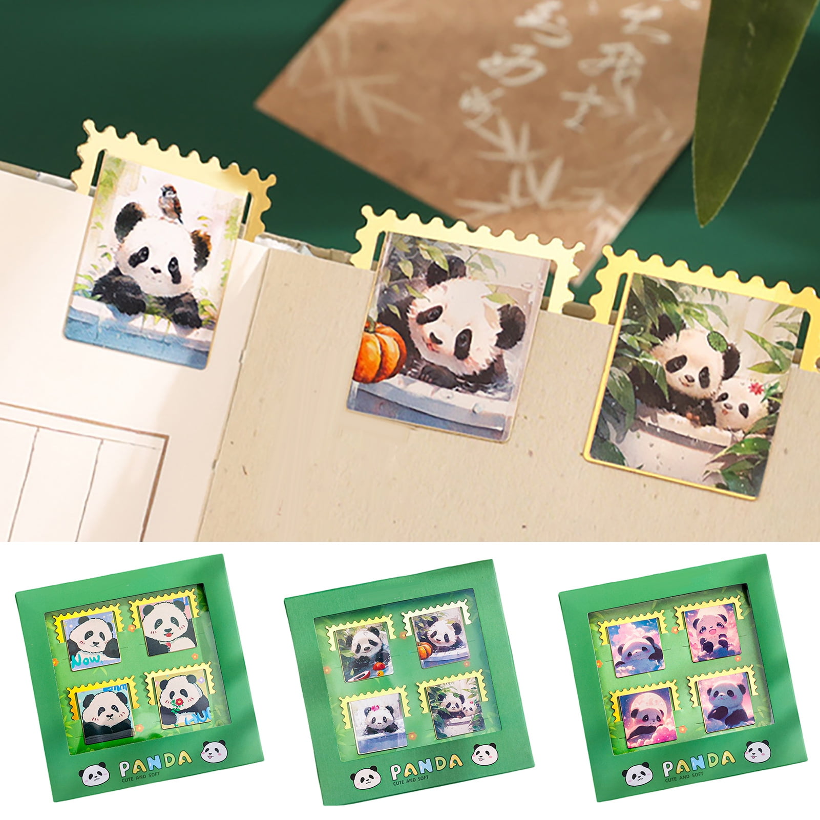 Xeyise 4 Pcs Metal Bookmark Stainless Colorfast Different Panda Print ...