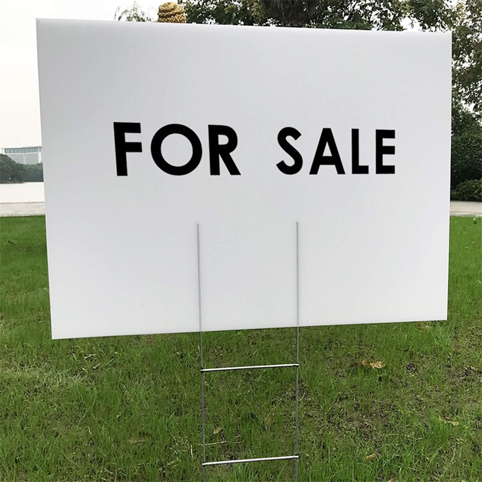 Xeyise 4 Set Yard Insert H-shaped Metal Piles Double Sided Yard Signs ...