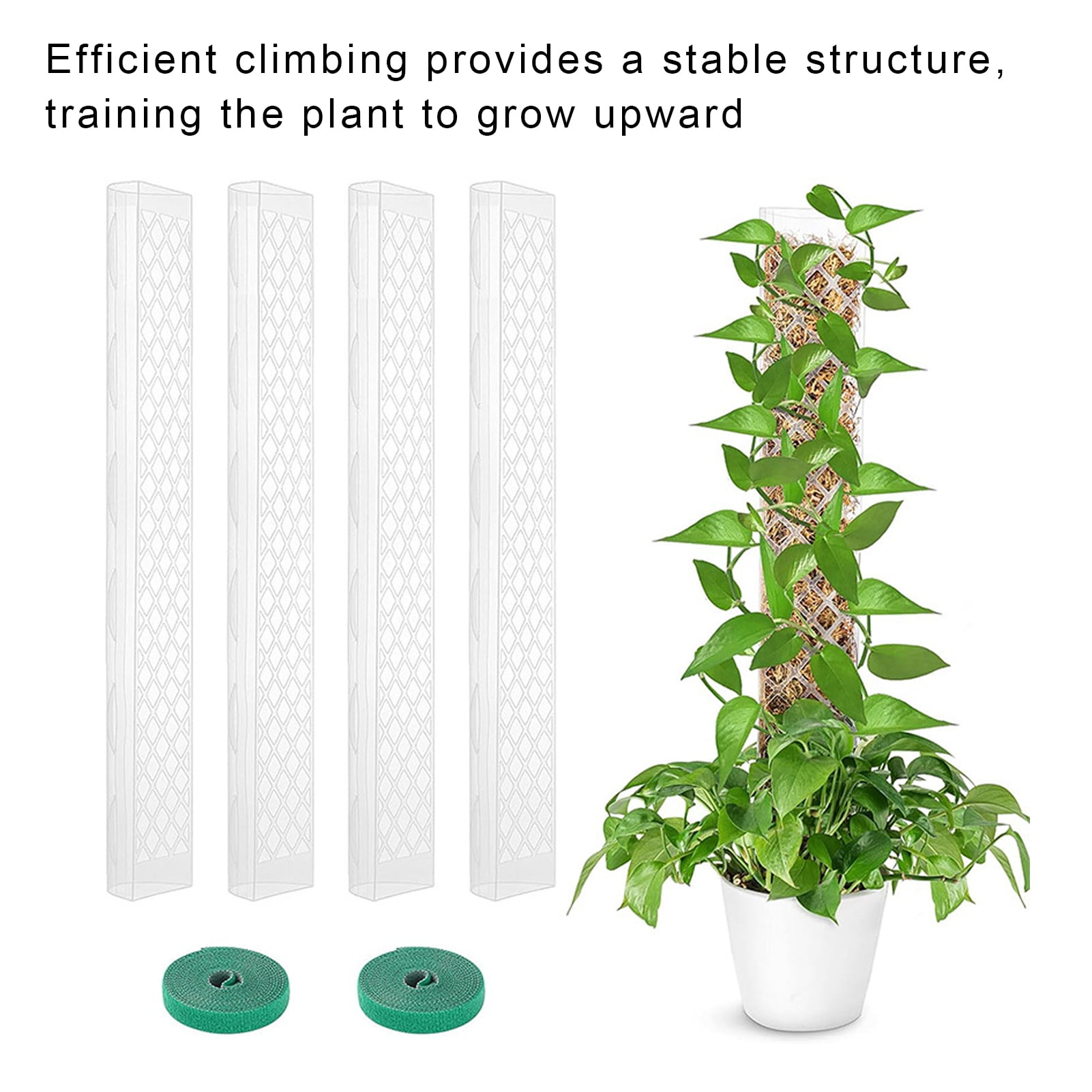 Xeyise 4Pcs Plastic Moss Poles with Fastener Tape High Durability ...