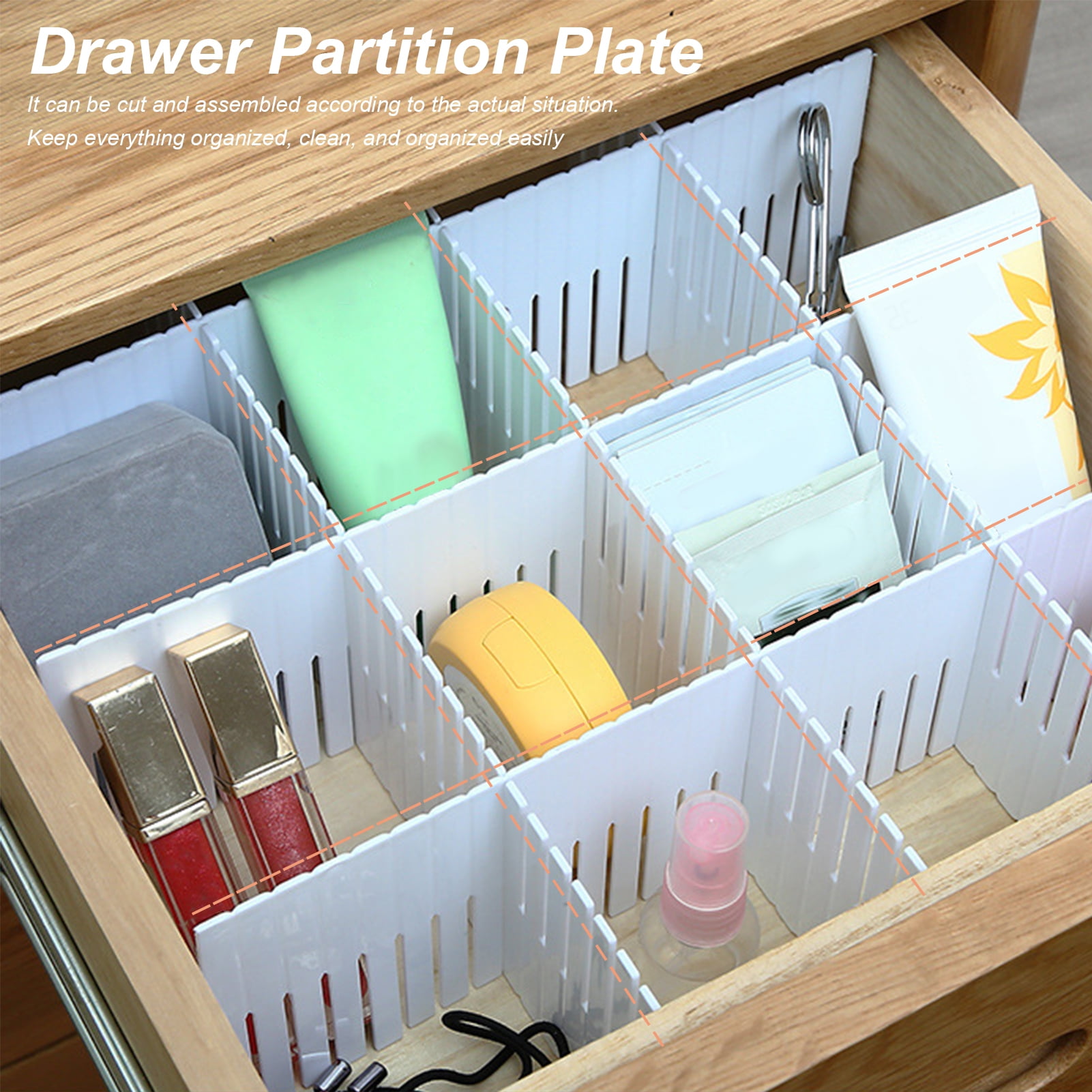 Xeyise 5Pcs Drawer Divider Adjustable DIY Partition Board Space-Saving ...