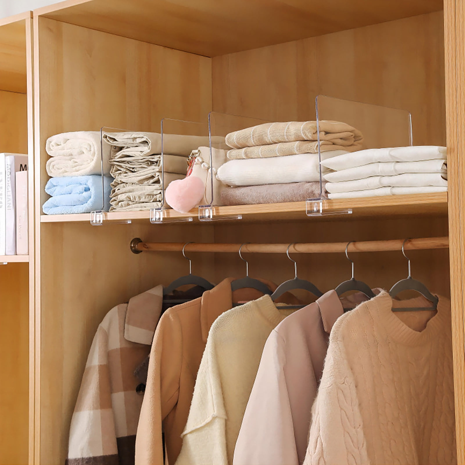 Xeyise 6 Pcs Fitted Shelf Dividers Transparent Stable Closet ...