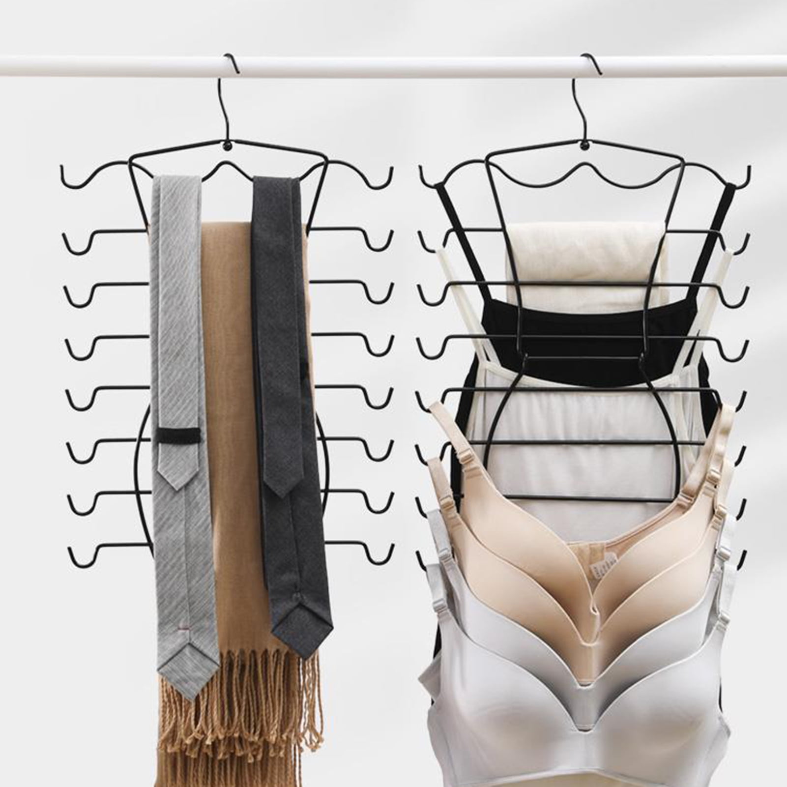 Xeyise 8 Tier Bra Hanger Strong Load-bearing Foldable Closet Organizer ...