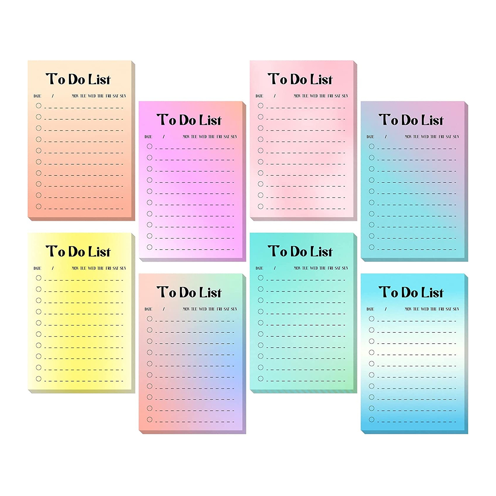 Xeyise 8Pcs Daily To-Do List for Fridge Time Schedule Sticky Notepad ...