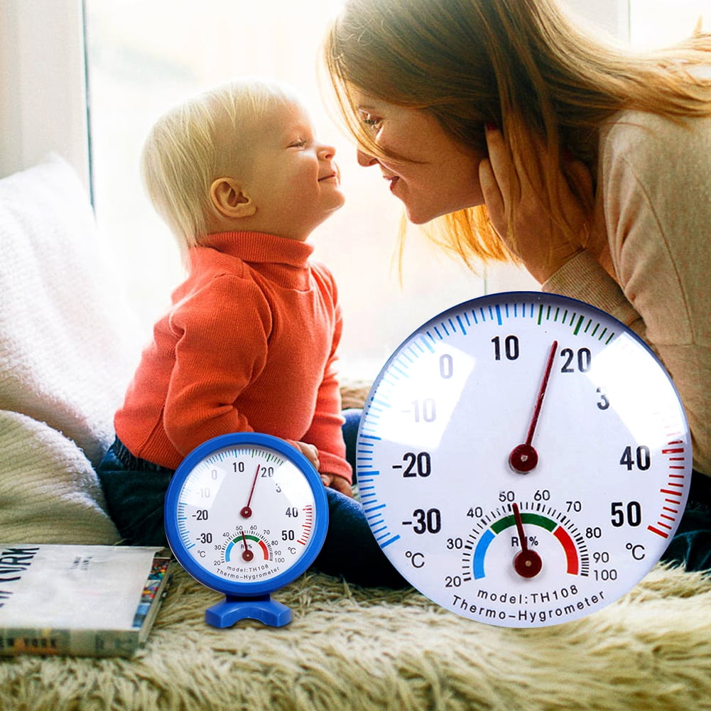 Xeyise 8cm Round Big Dial Thermometer Hygrometer Pointer Temperature ...