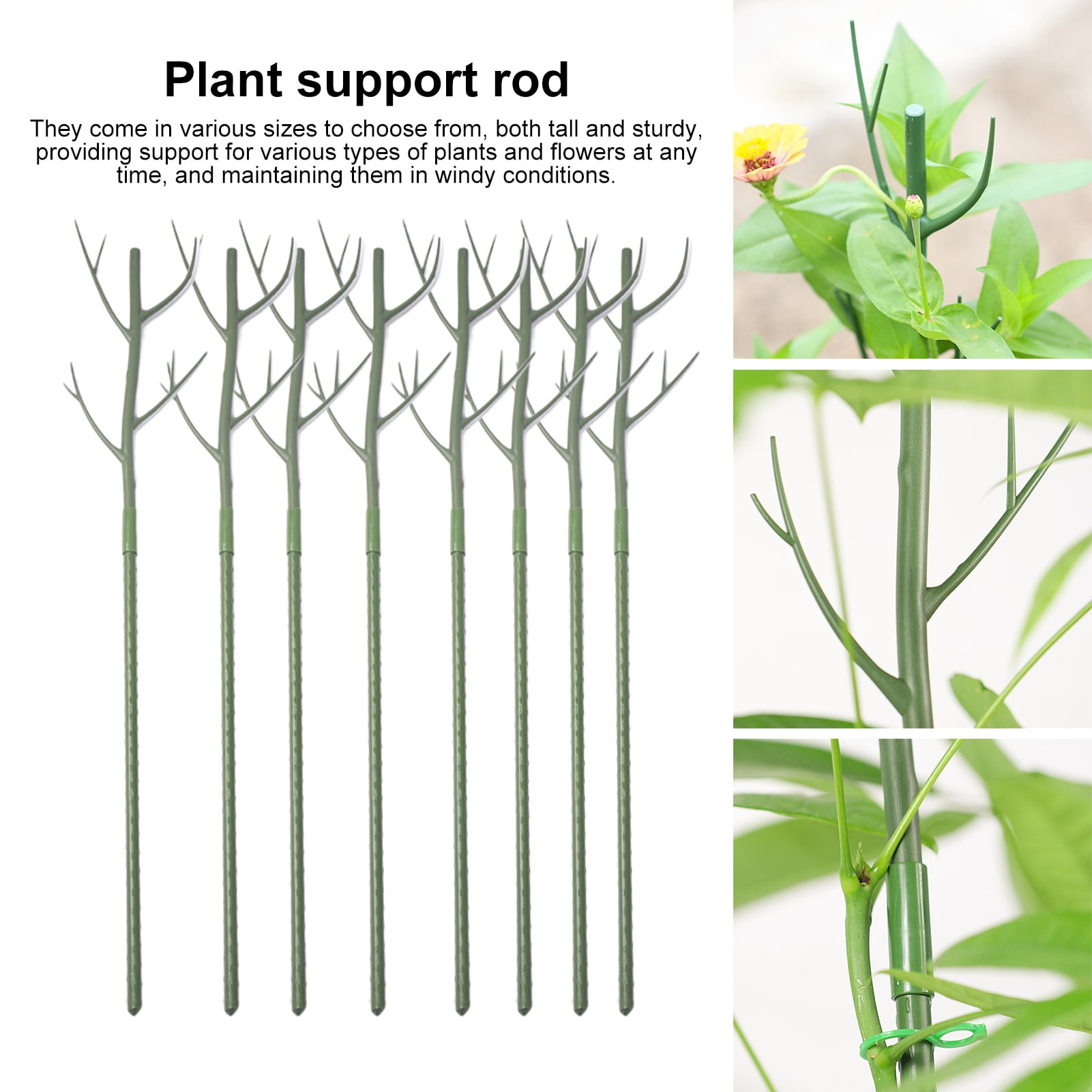 Xeyise Adjustable Length Plant Support Stakes with Ties Easy to Install ...