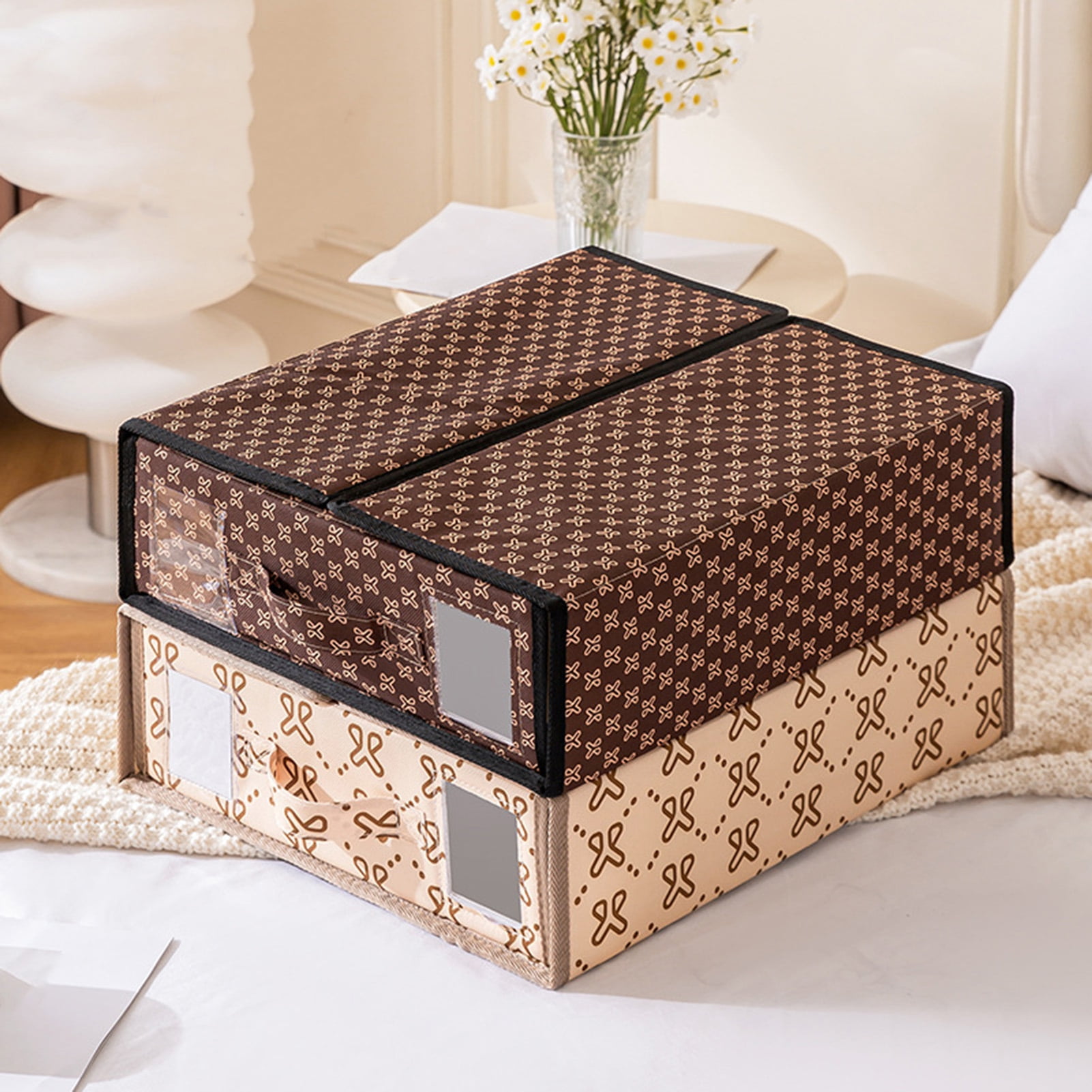 Xeyise Bed Sheet Organizer Storage Box with Clear Window Large Capacity ...