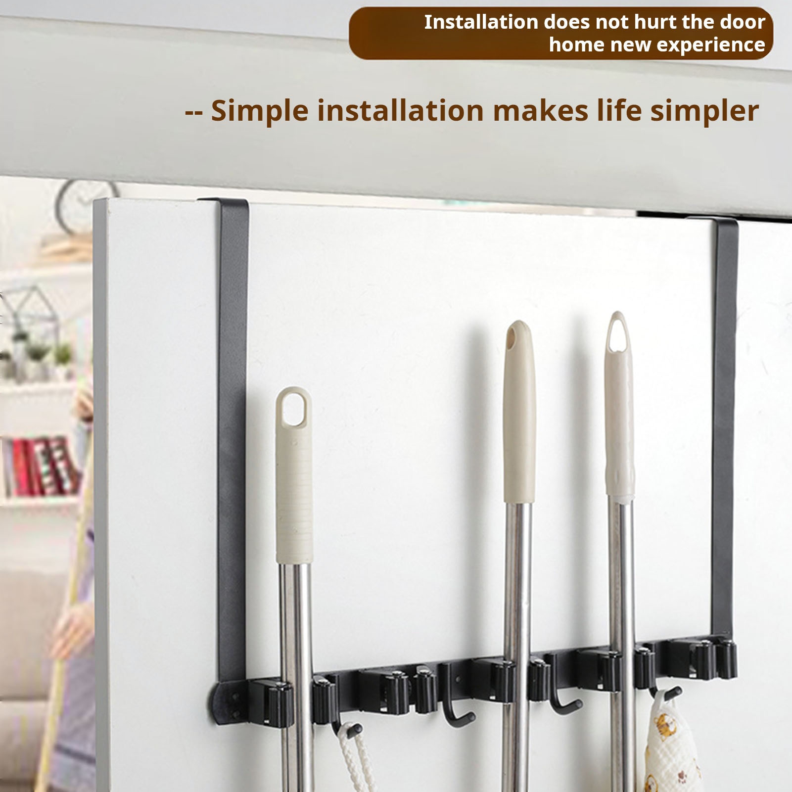 Xeyise Broom Holder Mop Clip Storage Tool Organizer Rust-Resistant Easy ...