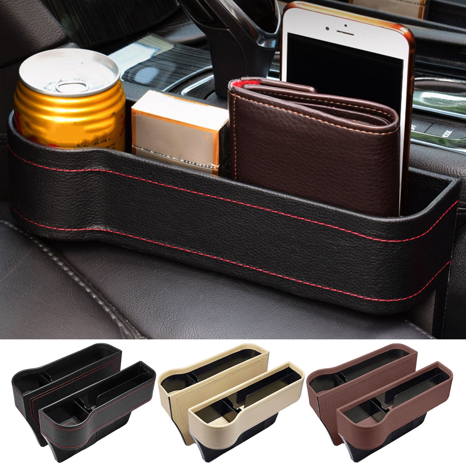 Xeyise Car Seat Gap Storage Organizer with Cup Holder Large Capacity ...