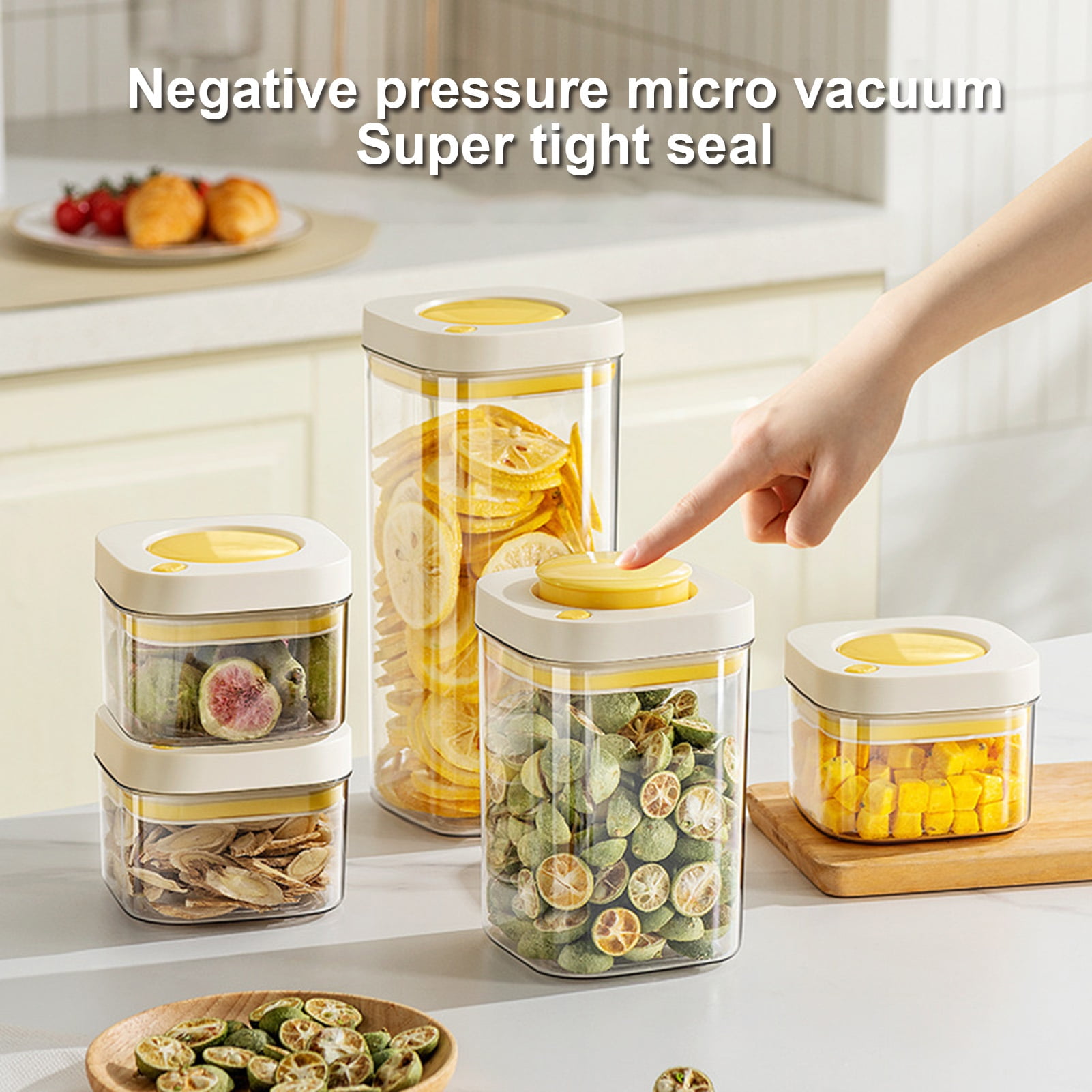 Xeyise Cereal Storage Container Air-tight Sealed Storage Jar Food Grade ...