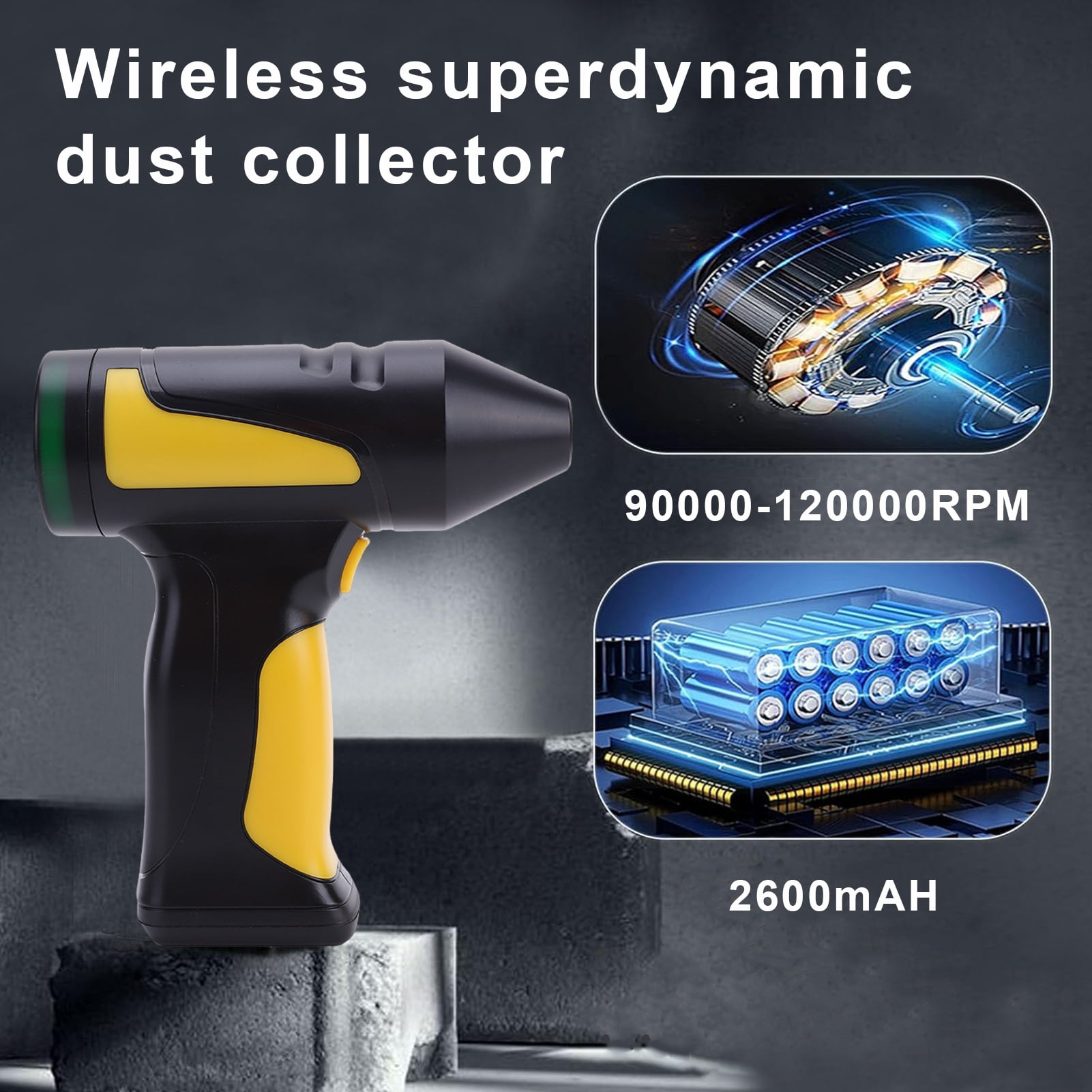 Xeyise Cordless Electric Air Duster Powerful High Speed Adjustable ...