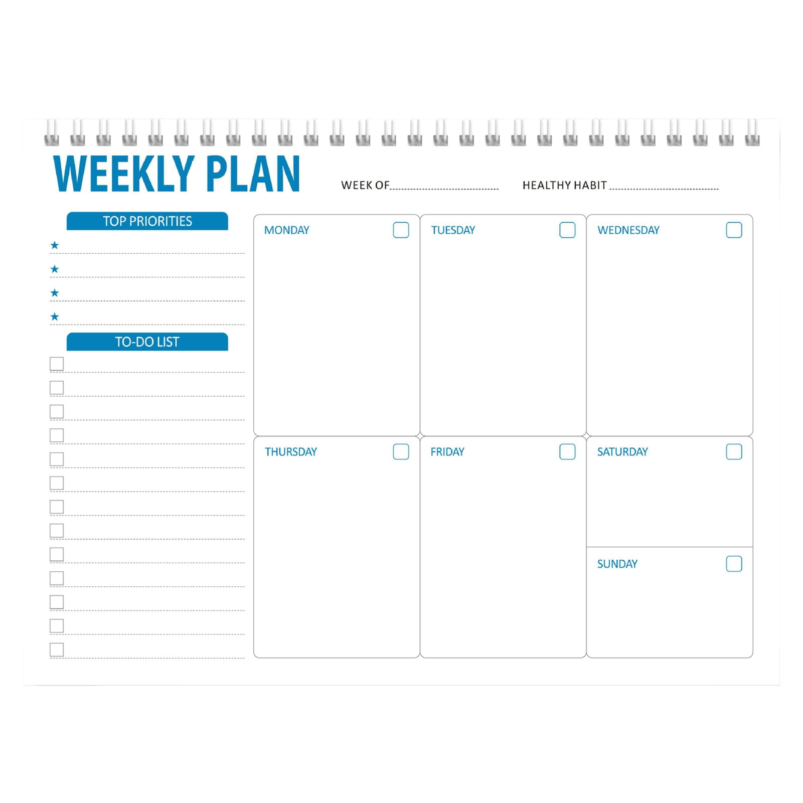 Xeyise Daily Planner Coil Design Weekly Planner Notepad Appointments ...