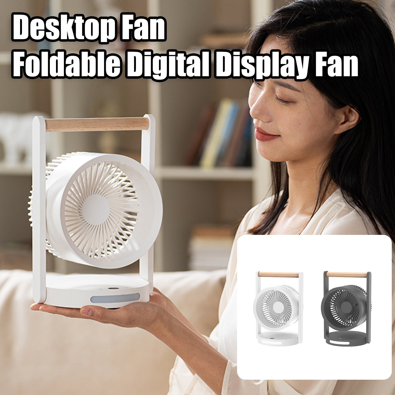 Xeyise Desktop Cooling Fan with Handle 4 Speed Settings Adjustable ...