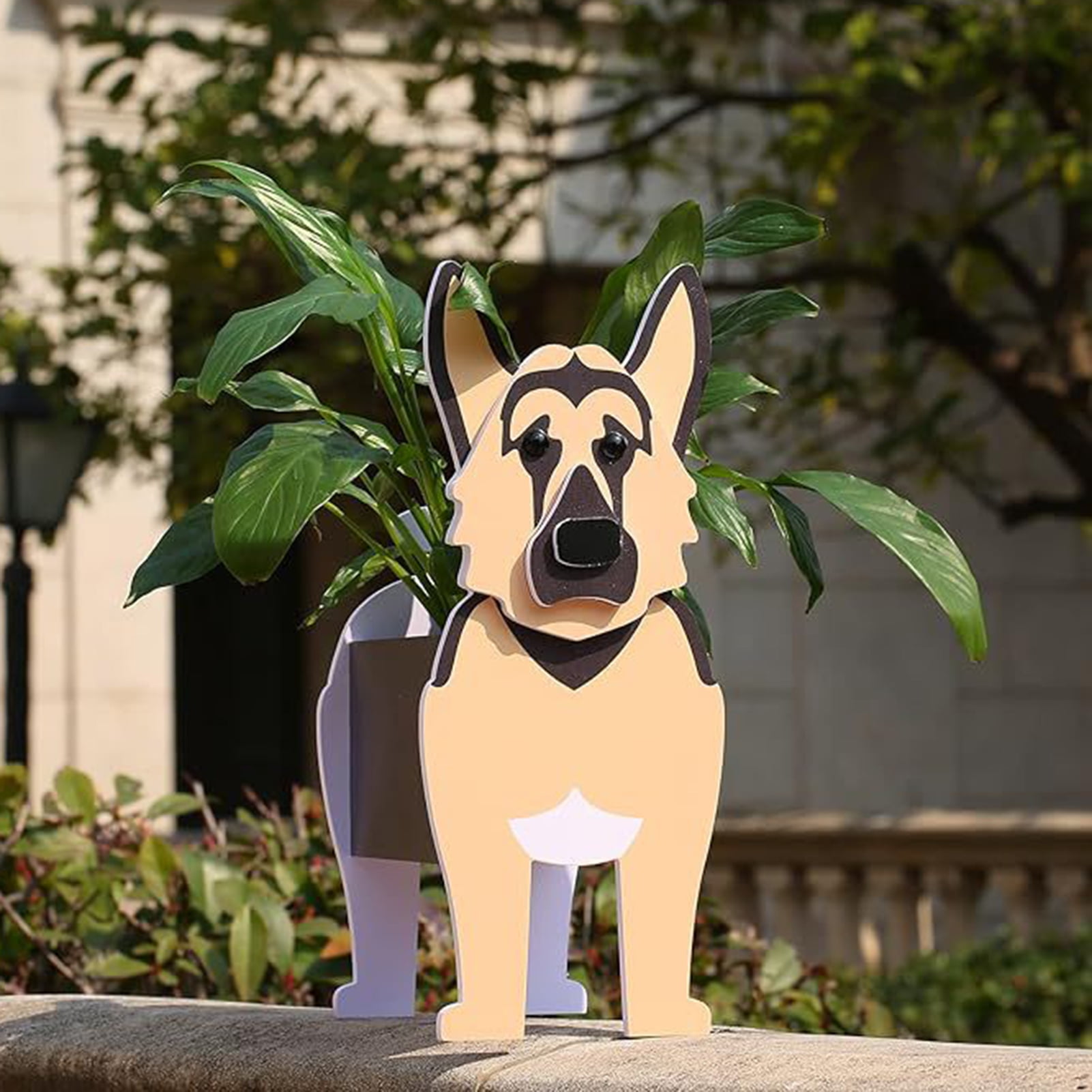 Xeyise Dog Planter Plant Pot Shepherd Dog Flowerpot Planter Easy ...