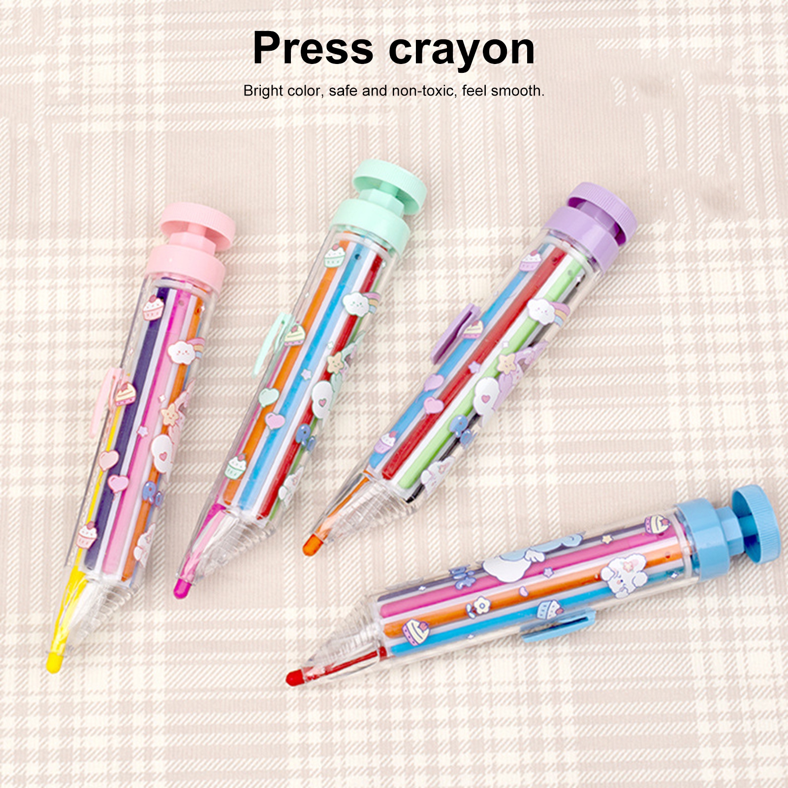 Xeyise Drawing Pen 8-in-1 Rotate Multi-color Crayons Non-dirty Hand ...
