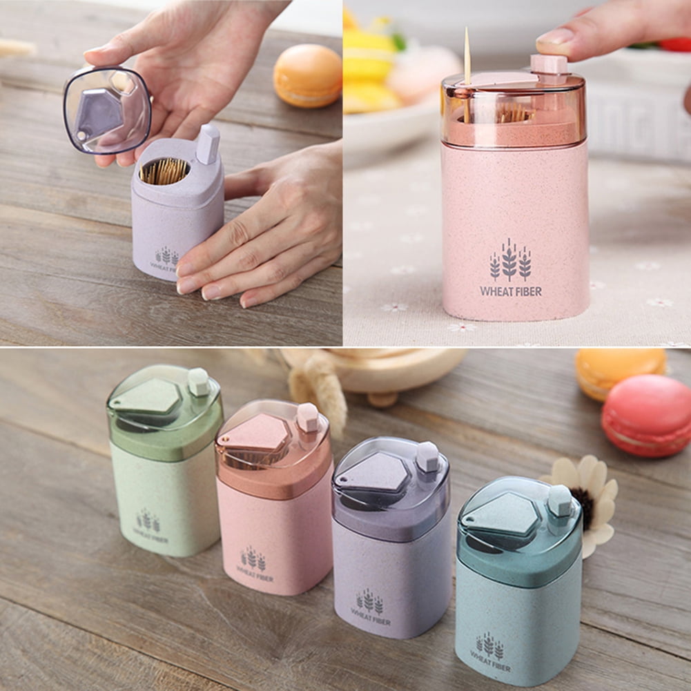 Xeyise Fashion Plastic Straw Automatic Toothpick Holder Container ...