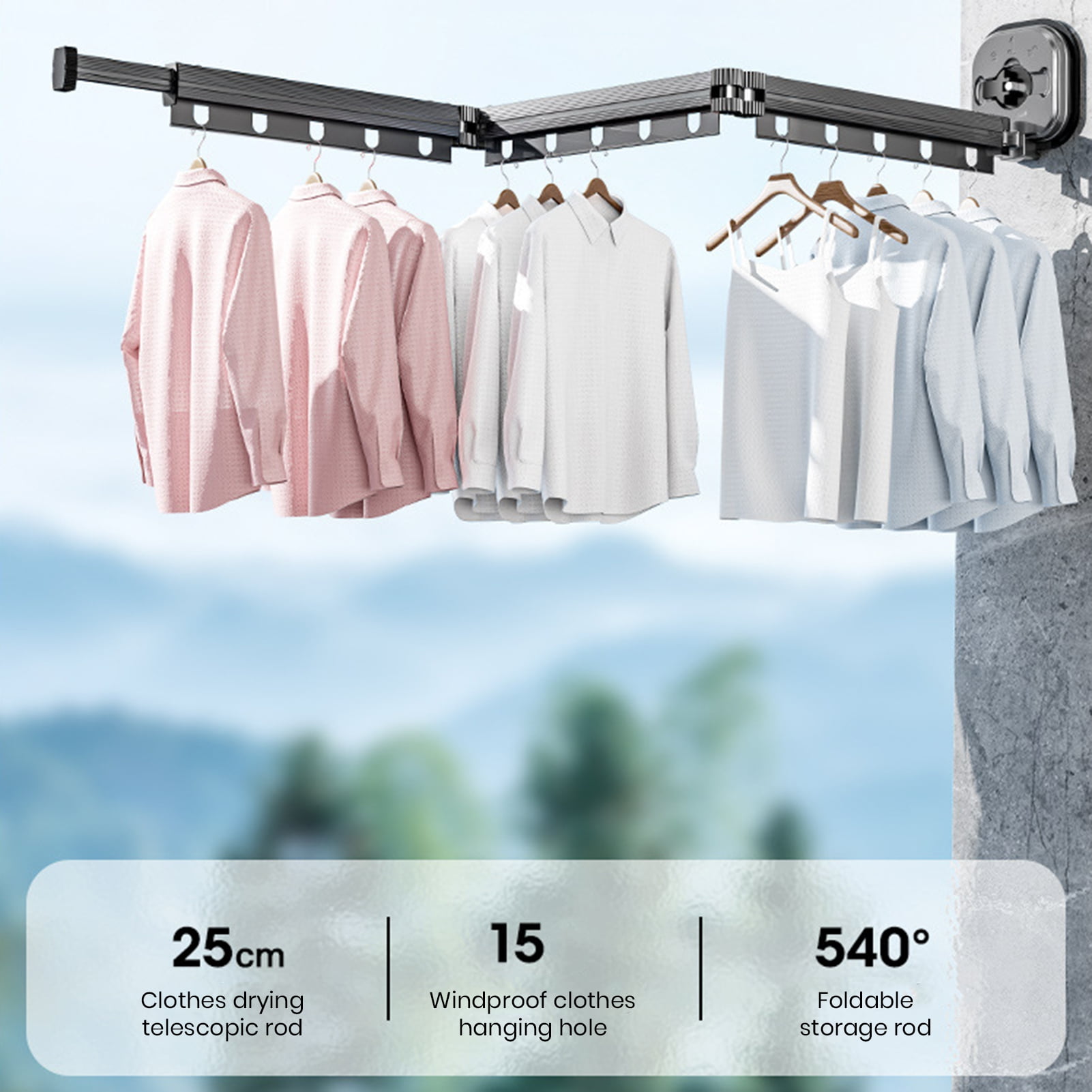Xeyise Folding Clothes Drying Rack with Suction Cup Strong Load-bearing ...