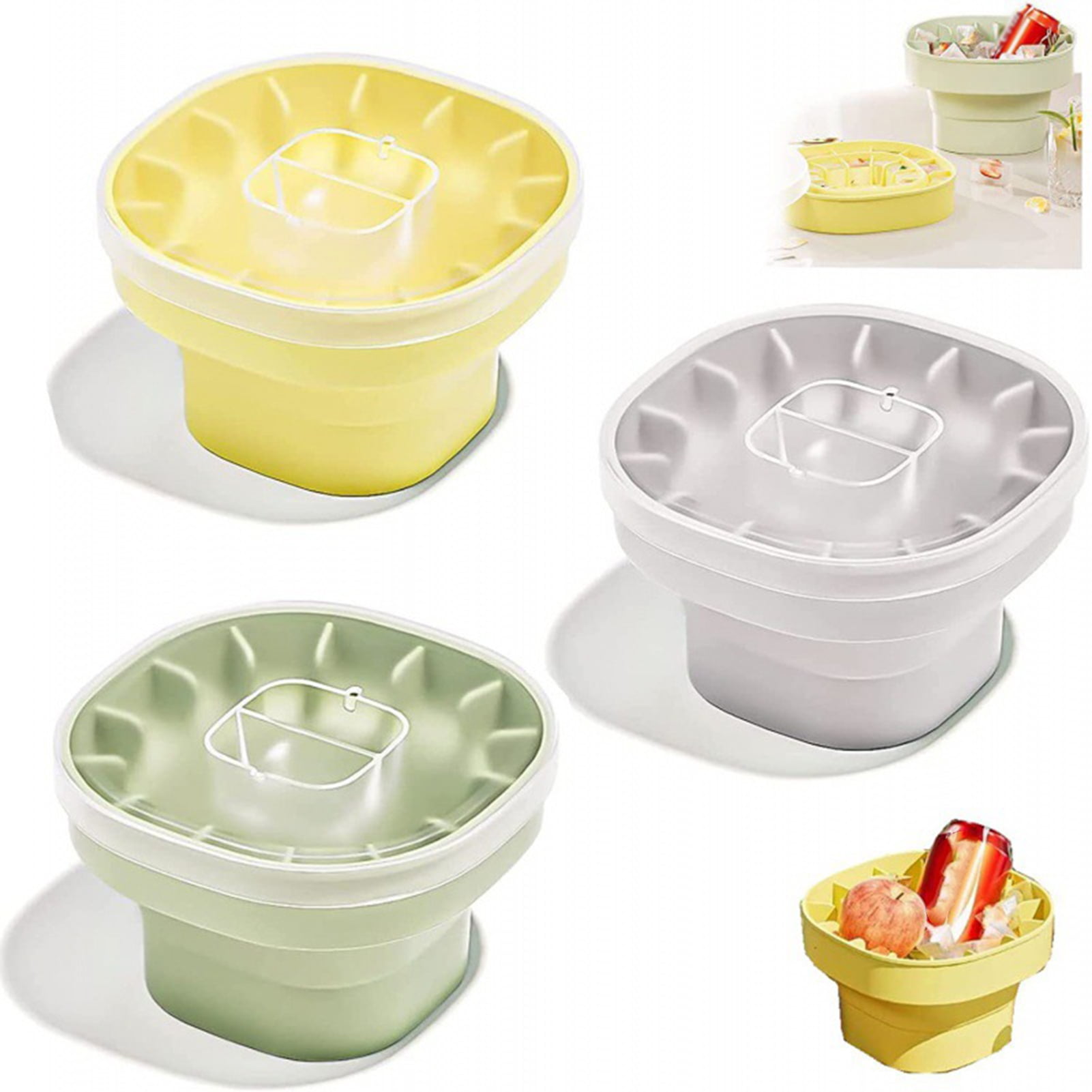 Xeyise Food Grade Easy Demoulding Ice Bucket with Lid 2 in 1 Portable ...