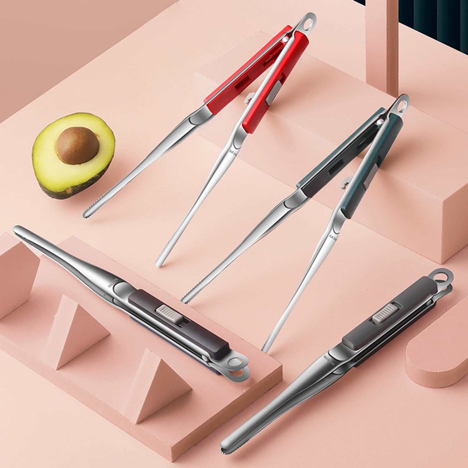 Xeyise Food Tongs Easy to Operate Long Handle 304 Stainless Steel ...