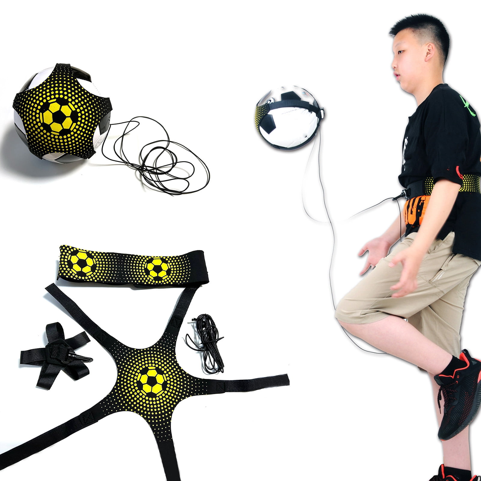 Xeyise Football Kick Trainer with Adjustable Belt Elastic Rope Fastener ...