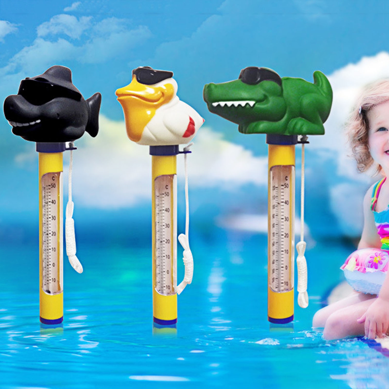 Xeyise Funny Portable Cartoon Pattern Accurate EVA Floating Thermometer ...