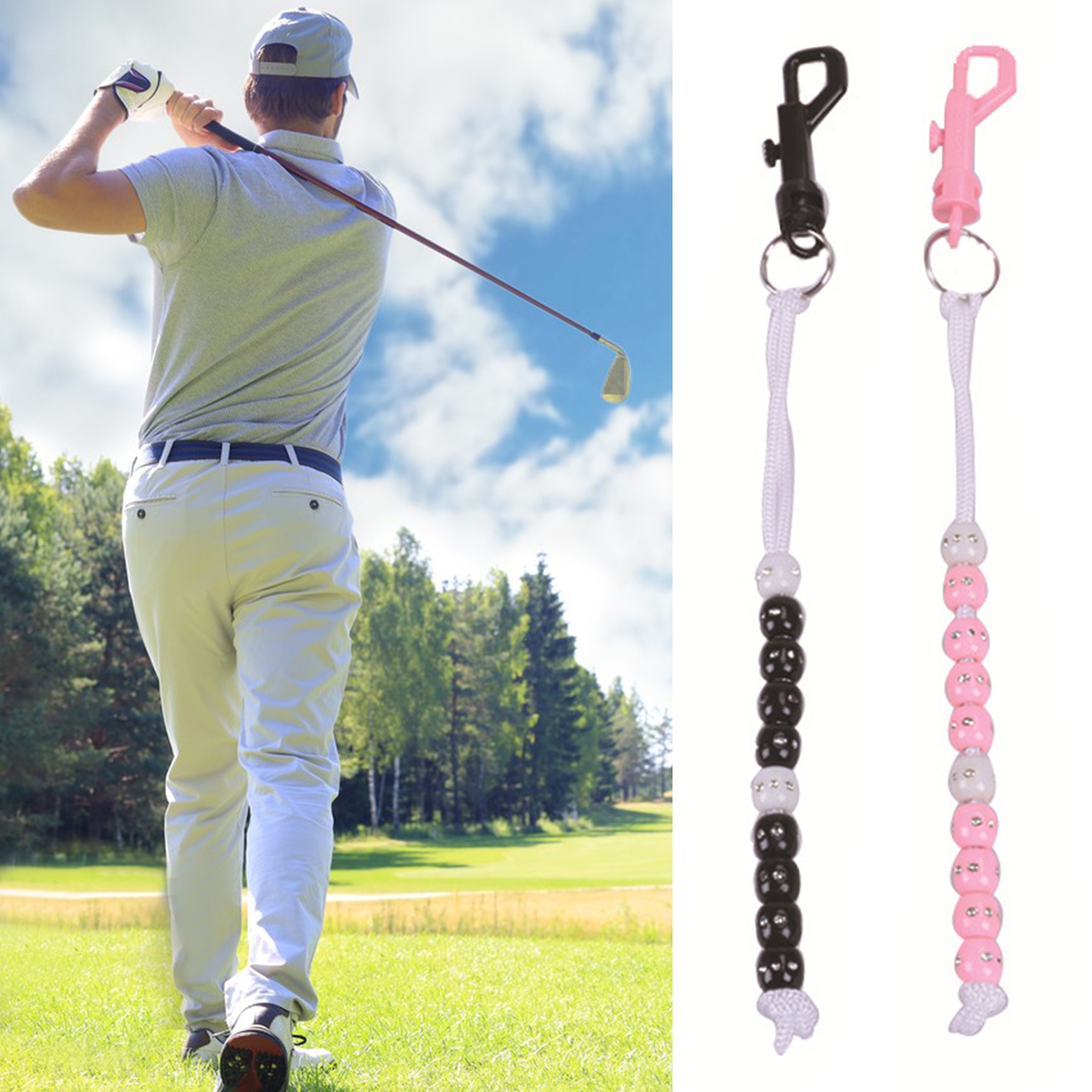 Xeyise Golf Score Counter Portable Golf Stroke Counter Bead Bracelet ...