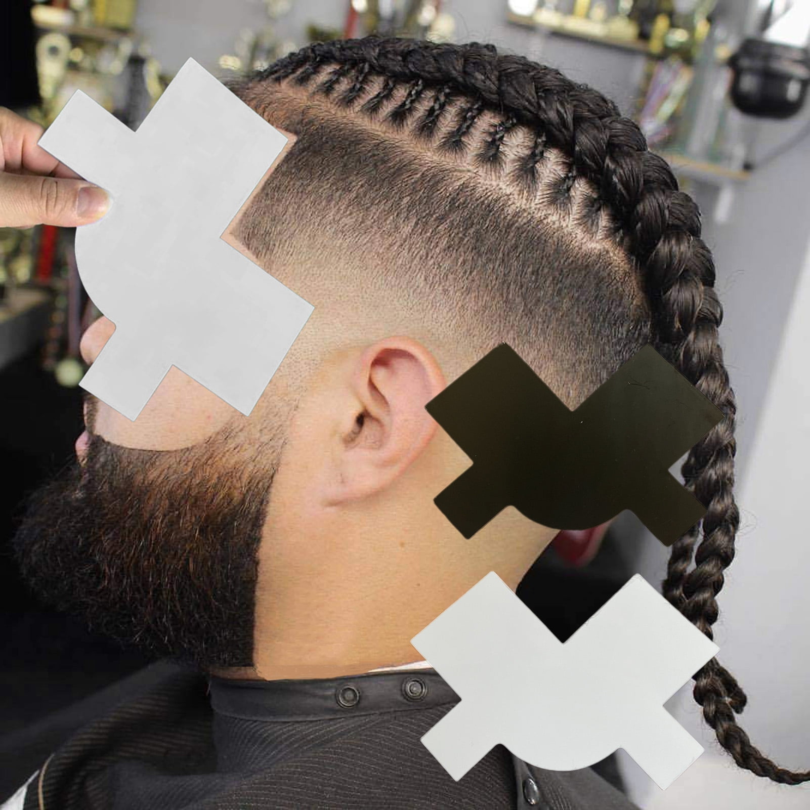 Xeyise Hairline Enhancement Card Beard Lineup Shaping Tool Men Barber ...