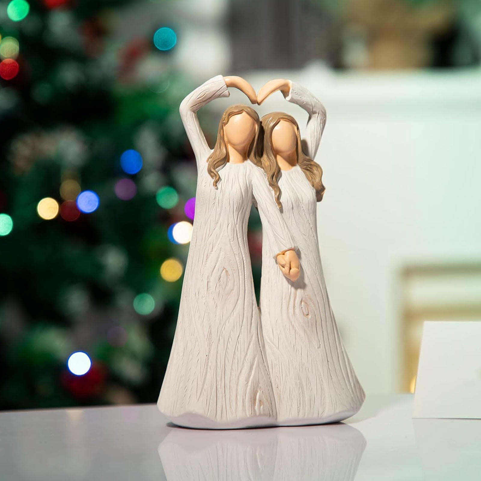 Xeyise Hand-painted Sister Figurine Best Friends Resin Statue Sculpture ...