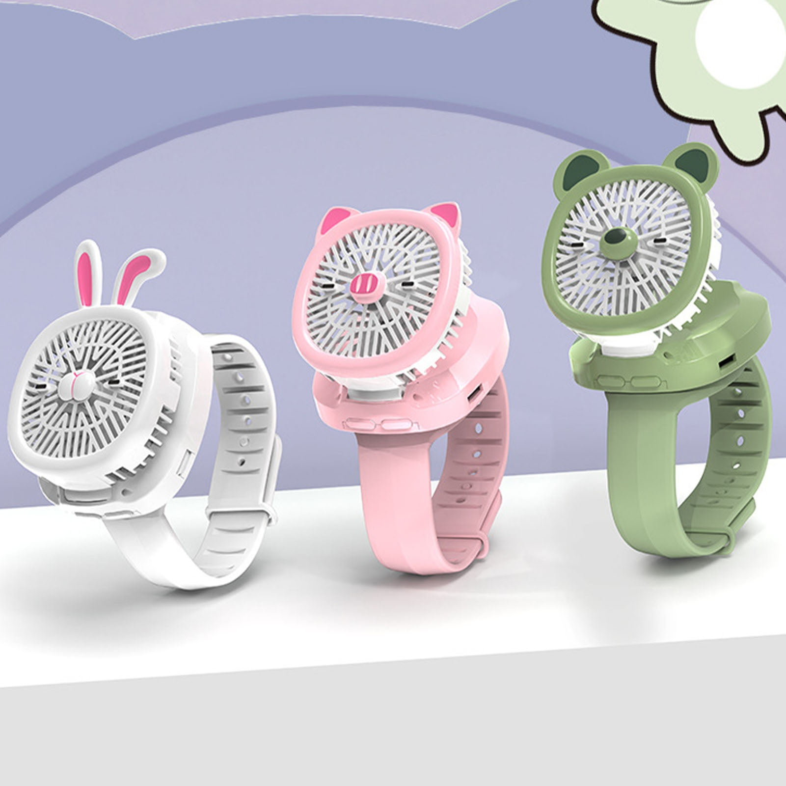 Xeyise Handheld Watch Fan Ultra-quiet Silicone USB Rechargeable ...