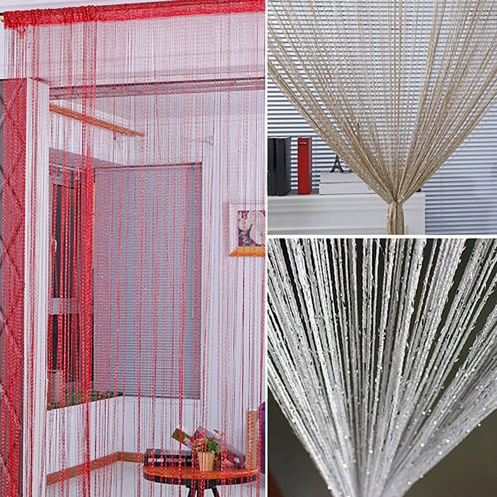 Xeyise Home Living Room Window Door Divider Sheer Tassel String Fringe ...