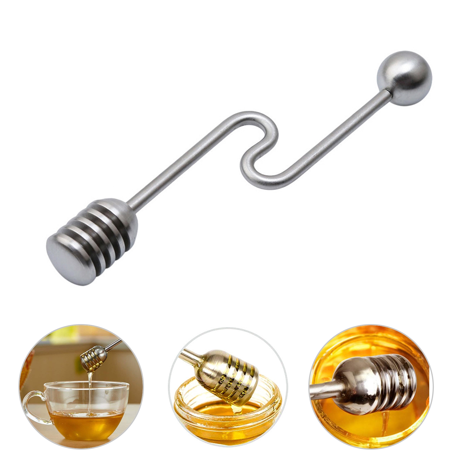Xeyise Honey Stirrer Multifunctional Curve Handle Stainless Steel Anti ...