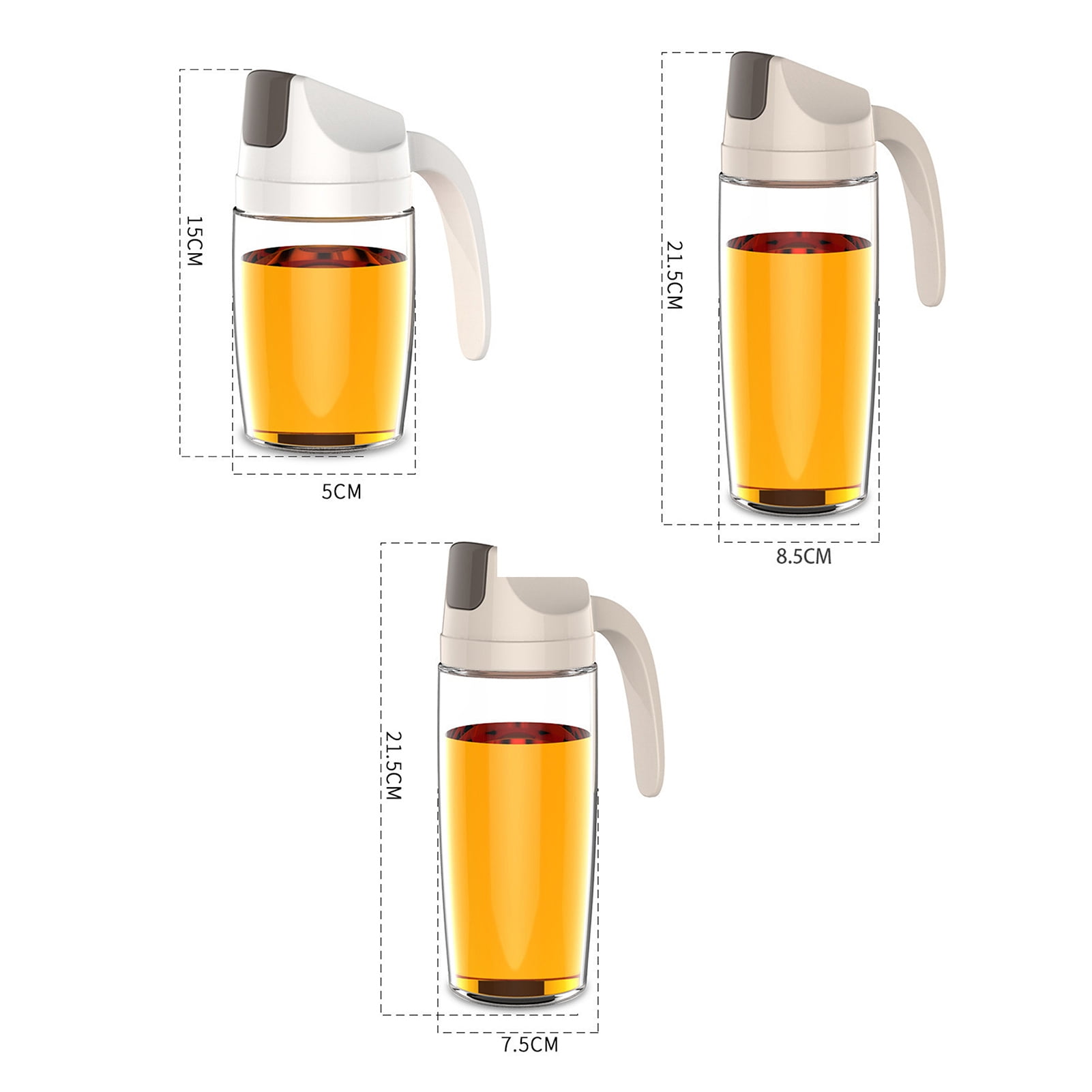 Xeyise Leakproof Glass Oil Bottle Can Automatic Opening Seasoning ...