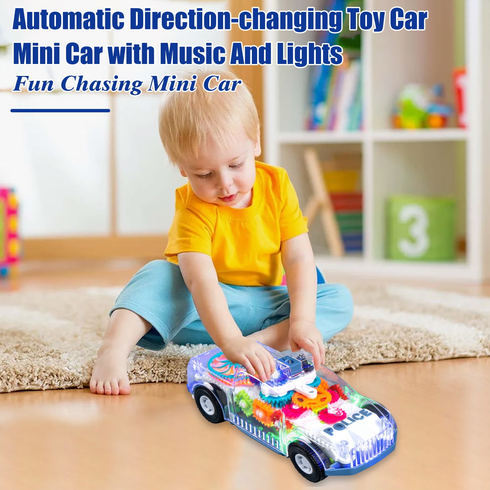 Xeyise Light Up Toy Car with Universal Wheels Transparent Car Model ...