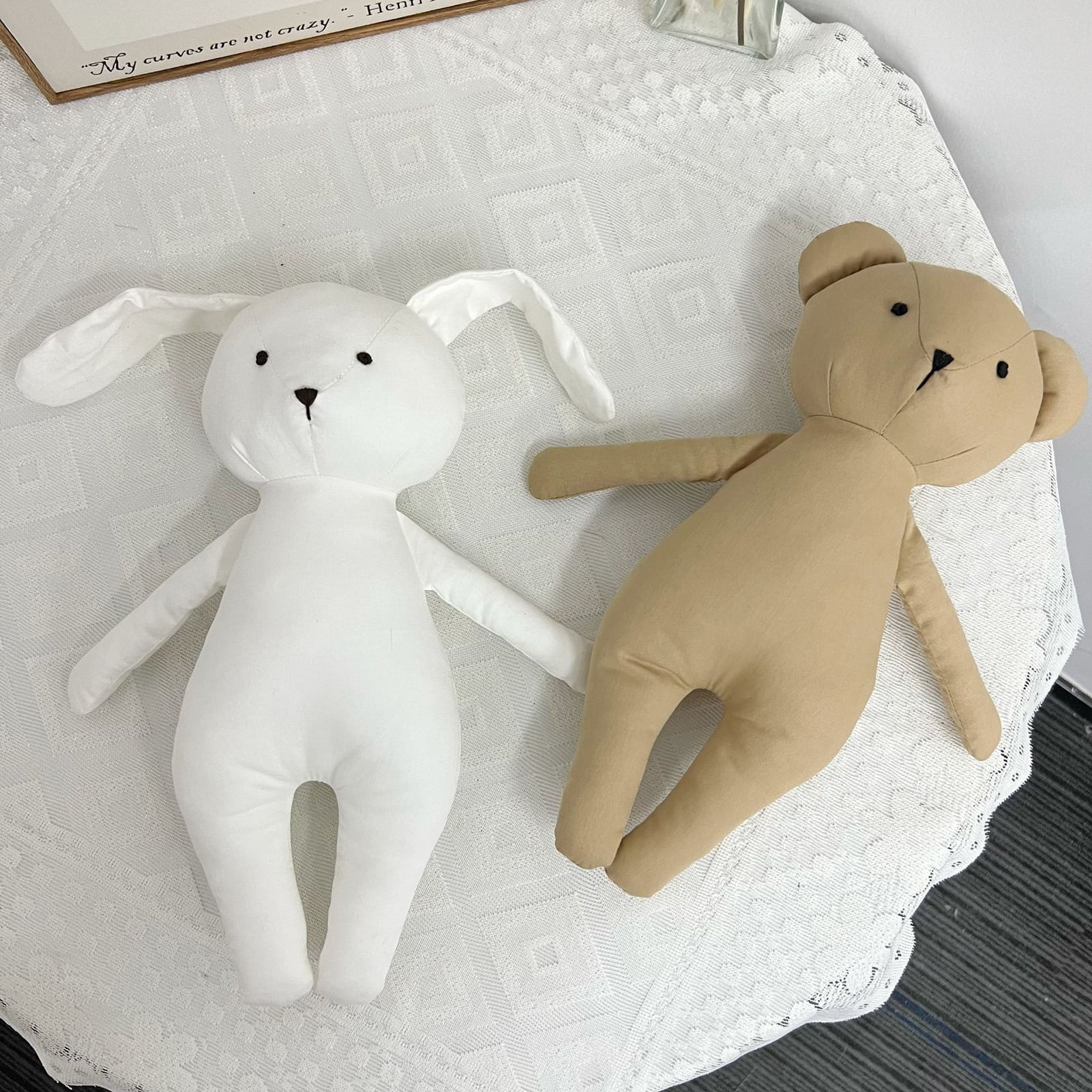 Xeyise Long Ear Rabbit Plush Doll Cute Soft High Elastic Fluffy PP ...