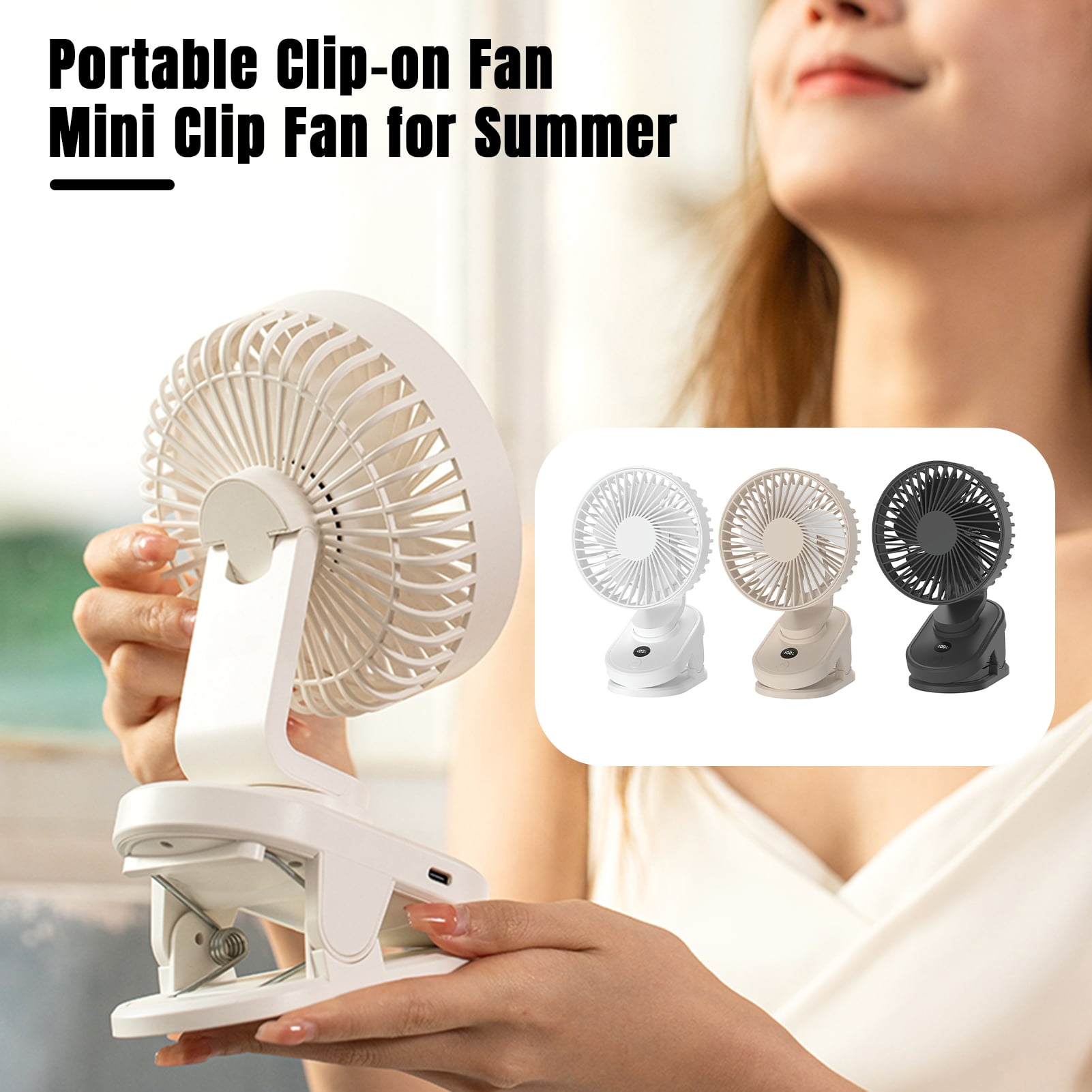 Xeyise Mini Handheld Clip Fan Rechargeable Portable Electric Fan Small ...