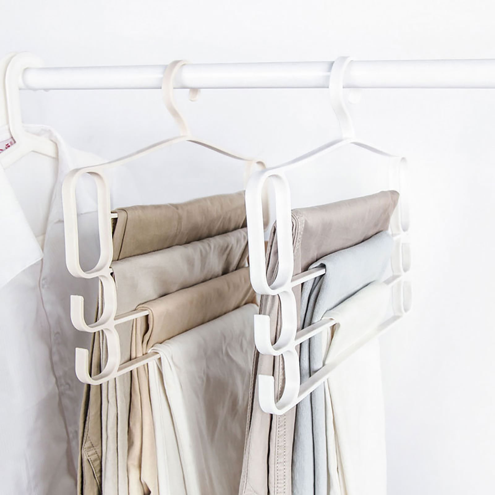 Xeyise Pants Rack Heavy Duty Anti-slip Layered Wardrobe Closet Use ...