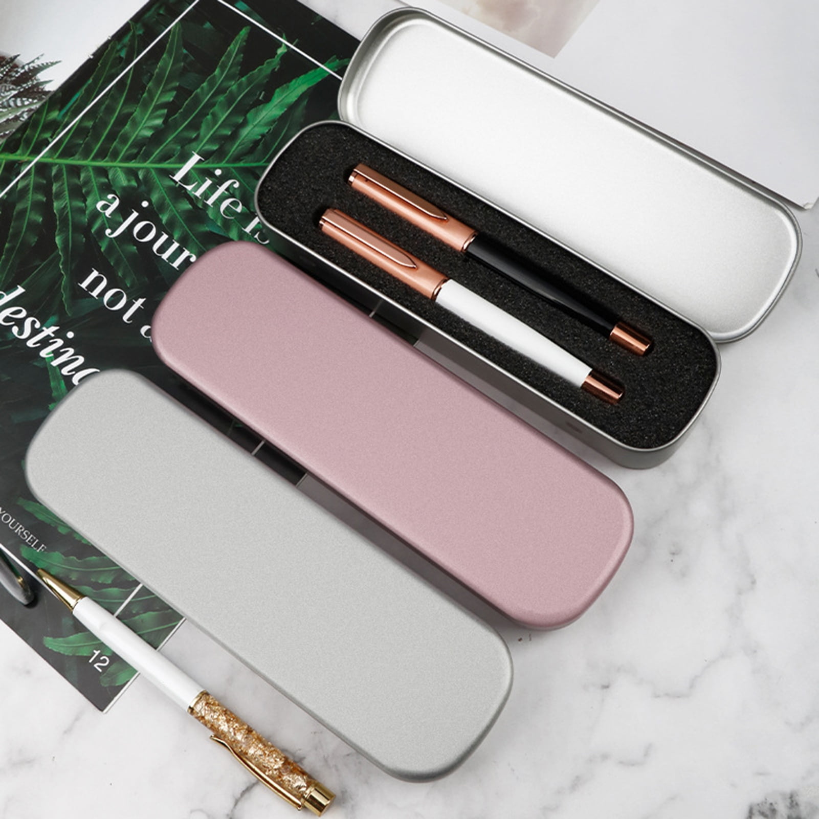 Xeyise Pen Box Compact Durable Pencil Case Lightweight Metal Stationery ...
