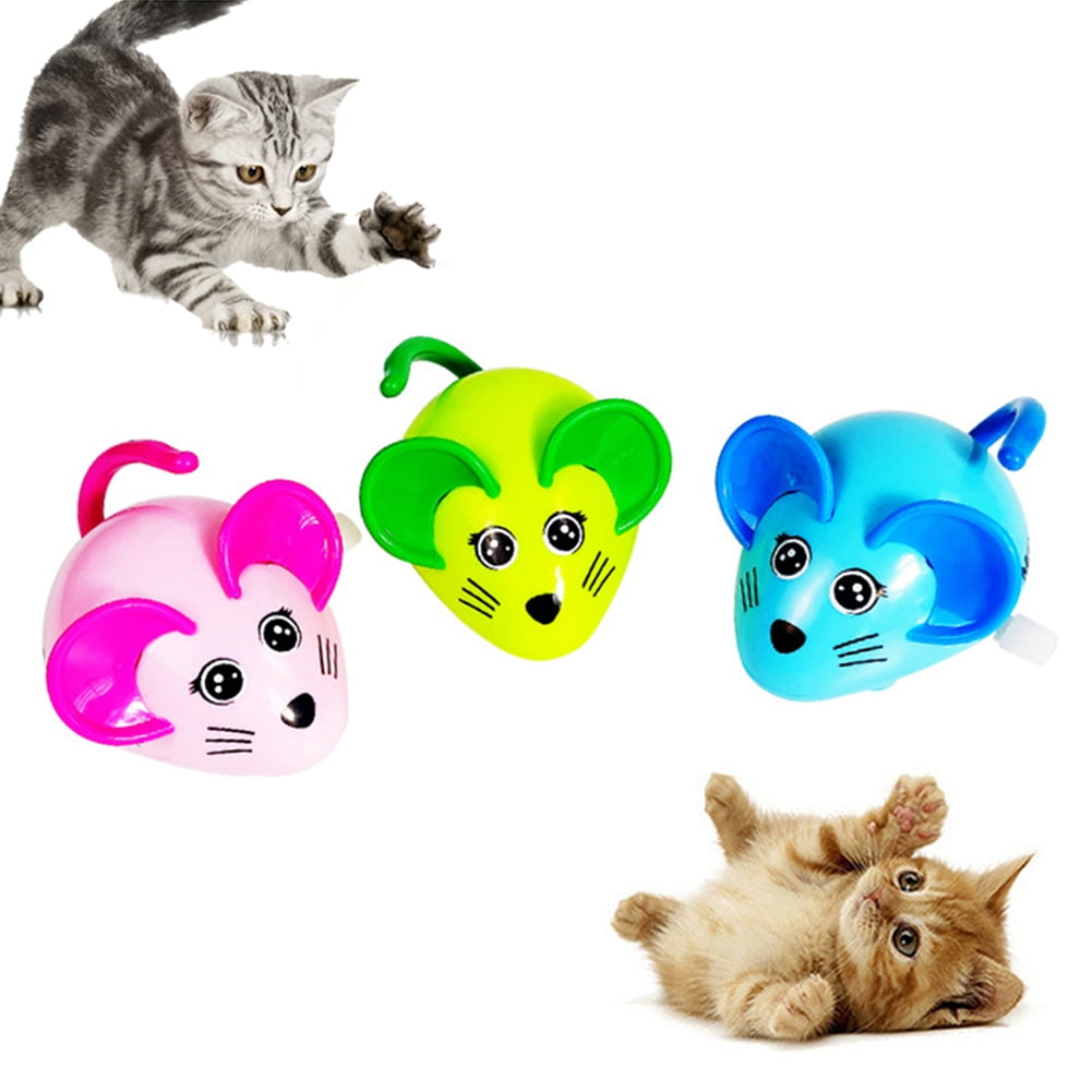 Xeyise Pet Cats Kitten Cute Mouse Shape Clockwork Funny Jumping Playing ...