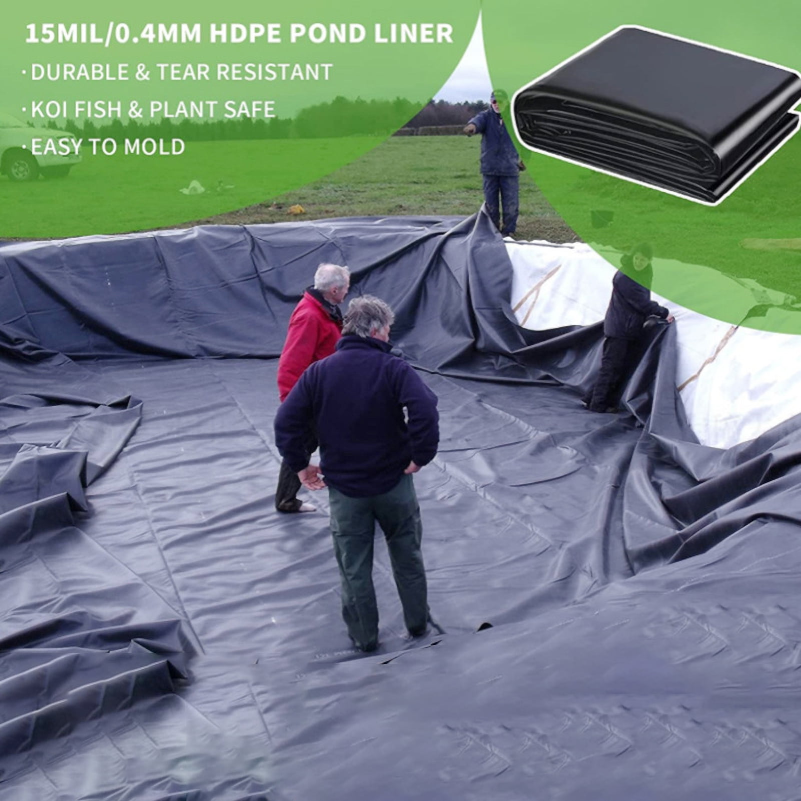 Xeyise Pond Liner Flexible Easy Cutting Protective Pool Membrane Long ...